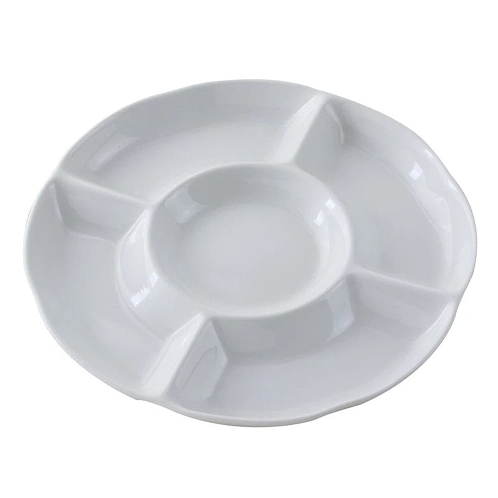 UPKOCH White Food Tray with 5 Divided Sections for Serving Snacks and ...