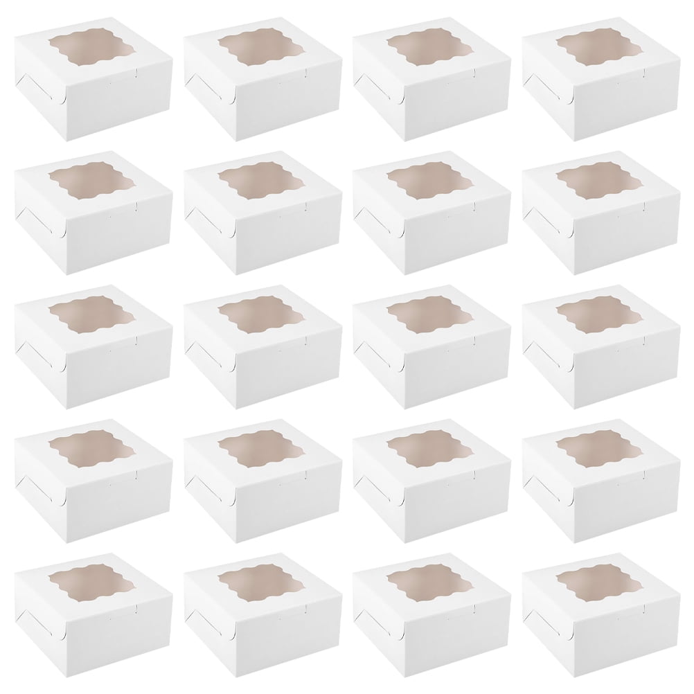 UPKOCH White Paper Bakery Boxes with Window for Storage 20pcs ...