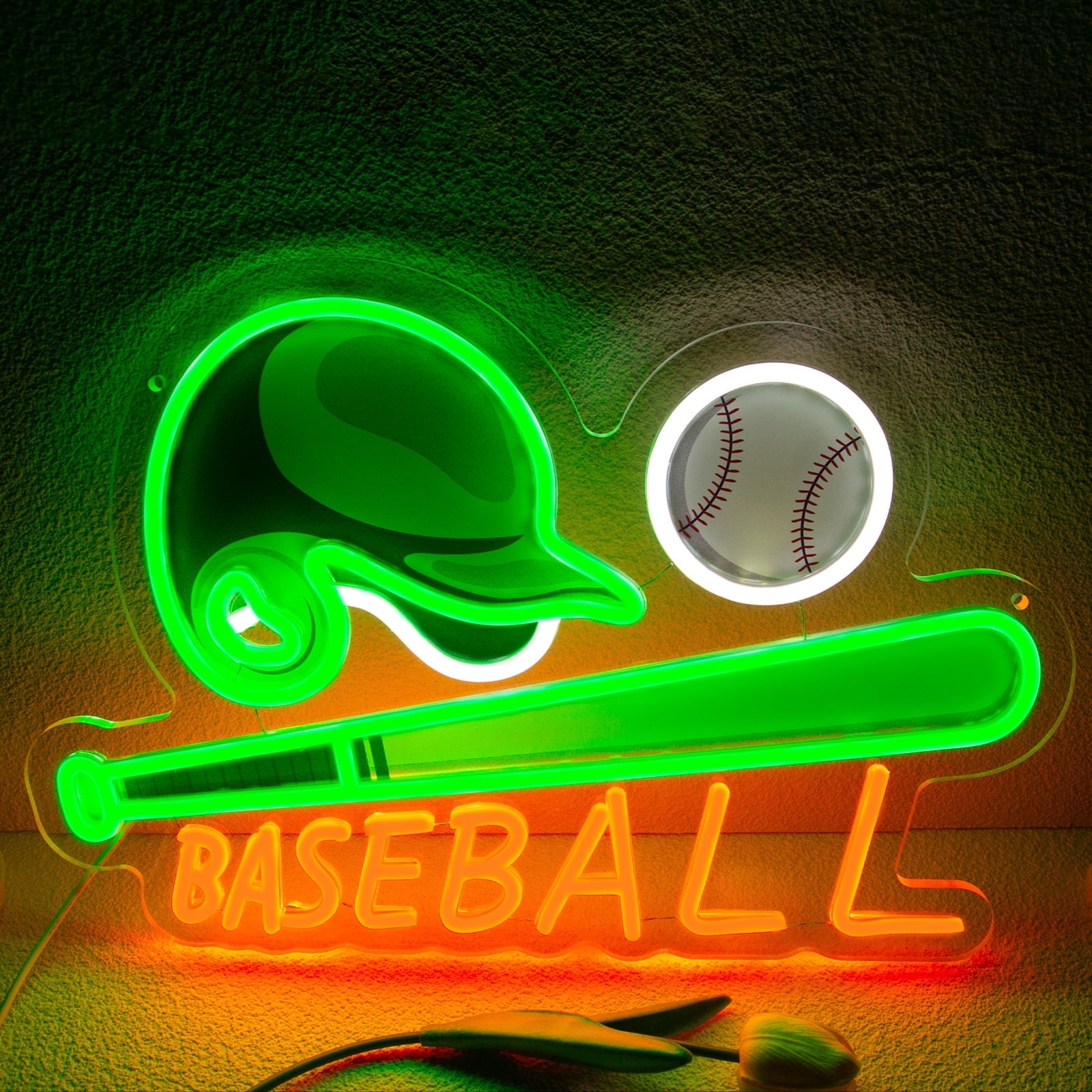 UPONRAY Baseball Neon Signs for Wall Decor, Dimmable LED Baseball Sign ...