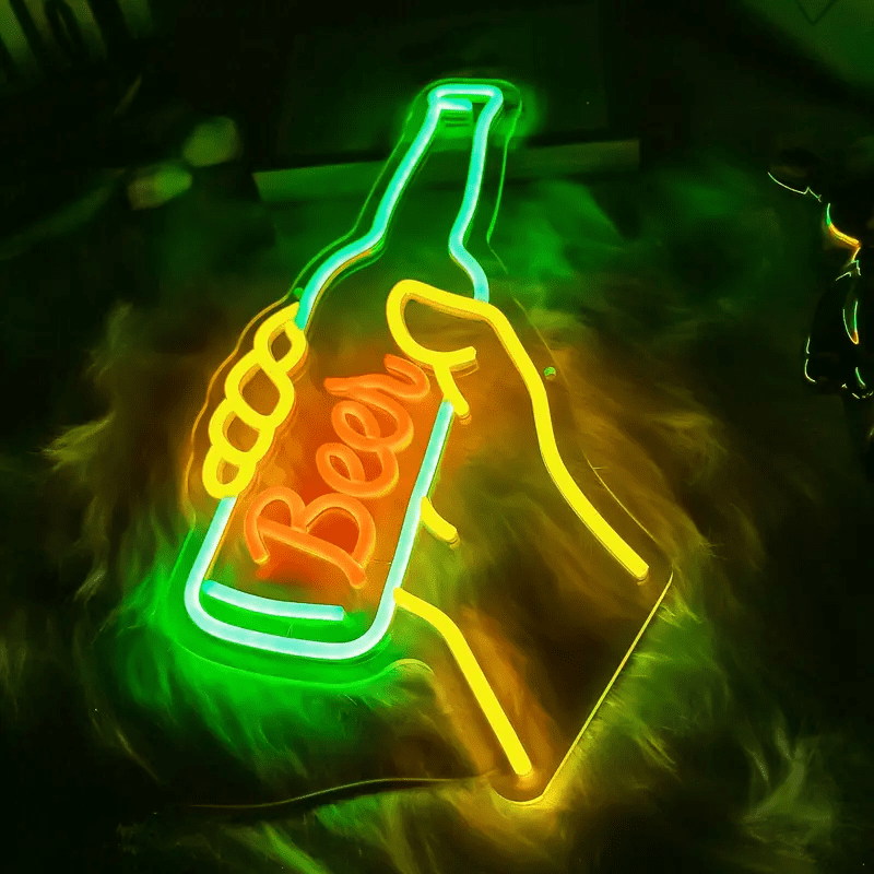 UPONRAY Beer Neon Sign Dimmable Led Neon Beer Signs, 5V USB Powered Bar ...