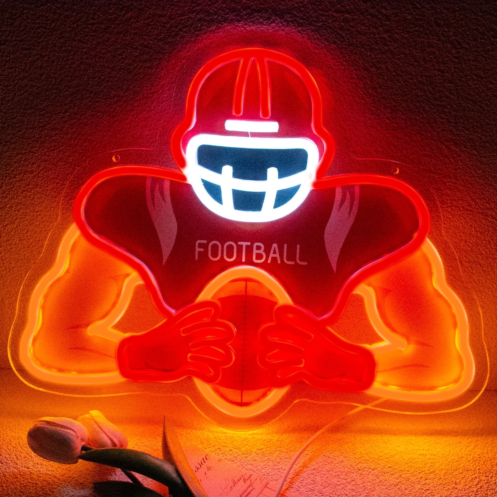 UPONRAY Football Player Neon Sign for Wall Decor,Dimmable USB Powered ...