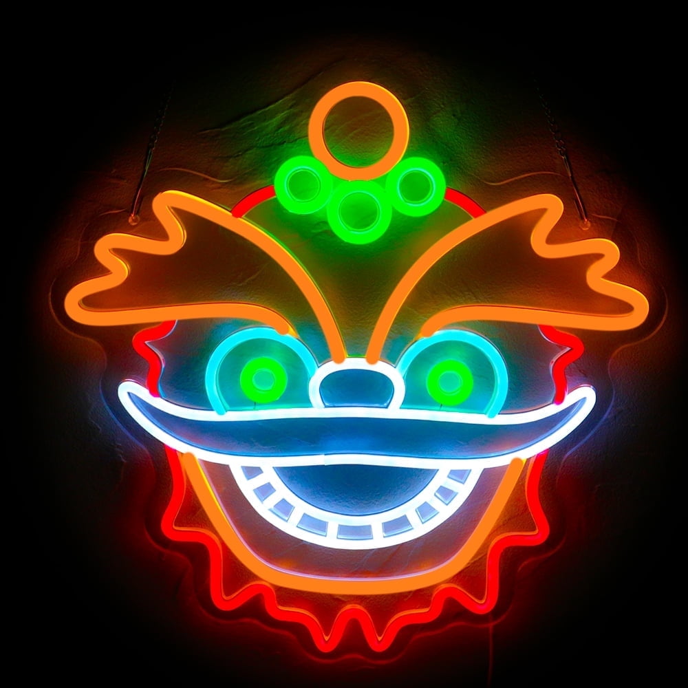 UPONRAY Lion Neon Signs for Wall Decor, Traditional Chinese Lion Dance ...