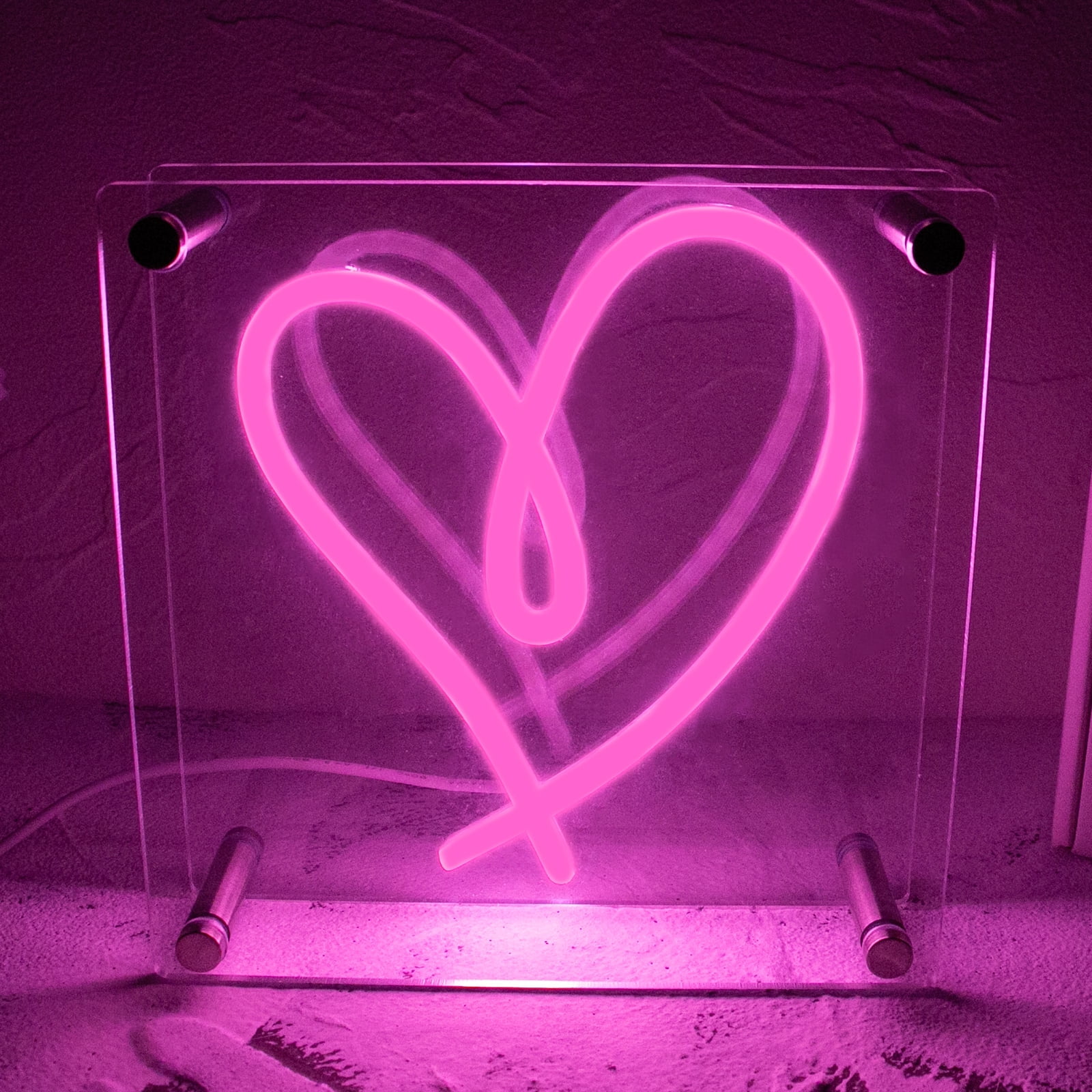 UPONRAY Love Graphics Sign Dimmable Neon Lightbox for Desk, Double ...