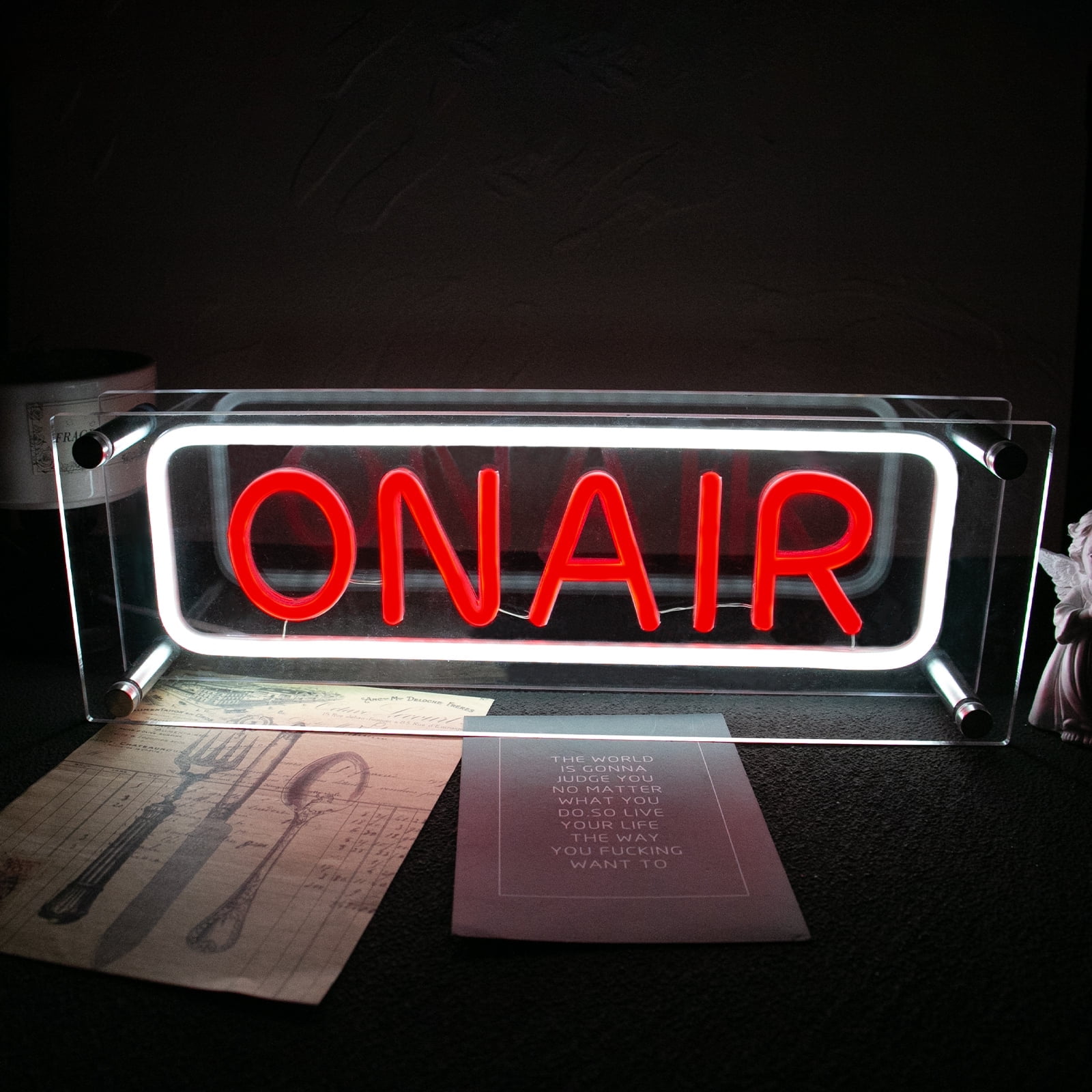 UPONRAY On Air Neon Sign LED Neon Lightbox, Dimmable USB Powered Small ...
