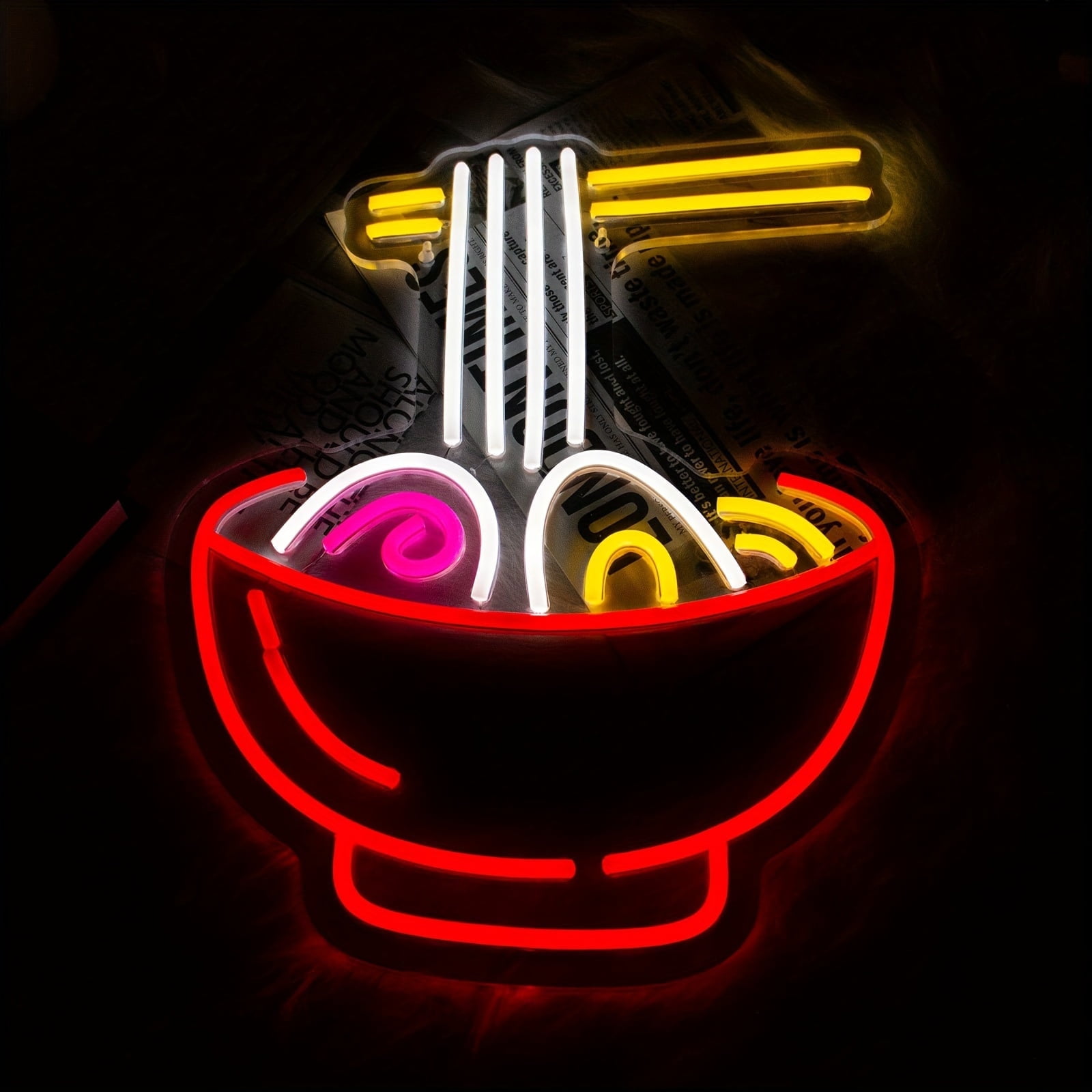 UPONRAY Ramen Neon Sign Led Noodle Neon Lights for Wall Decor, Neon ...