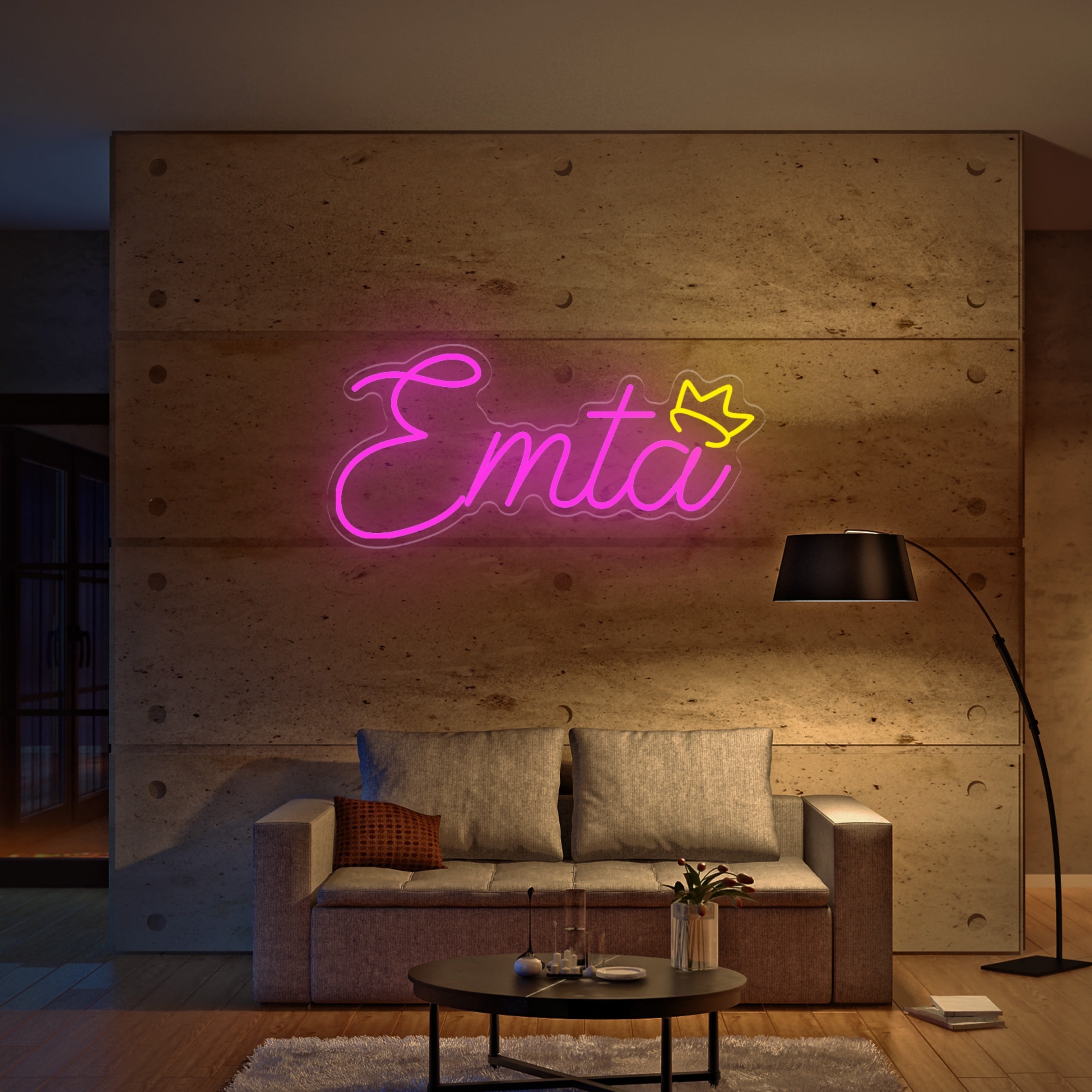 UPONRAY Single Line Custom Neon Signs with Crown, Usb Powered with ...