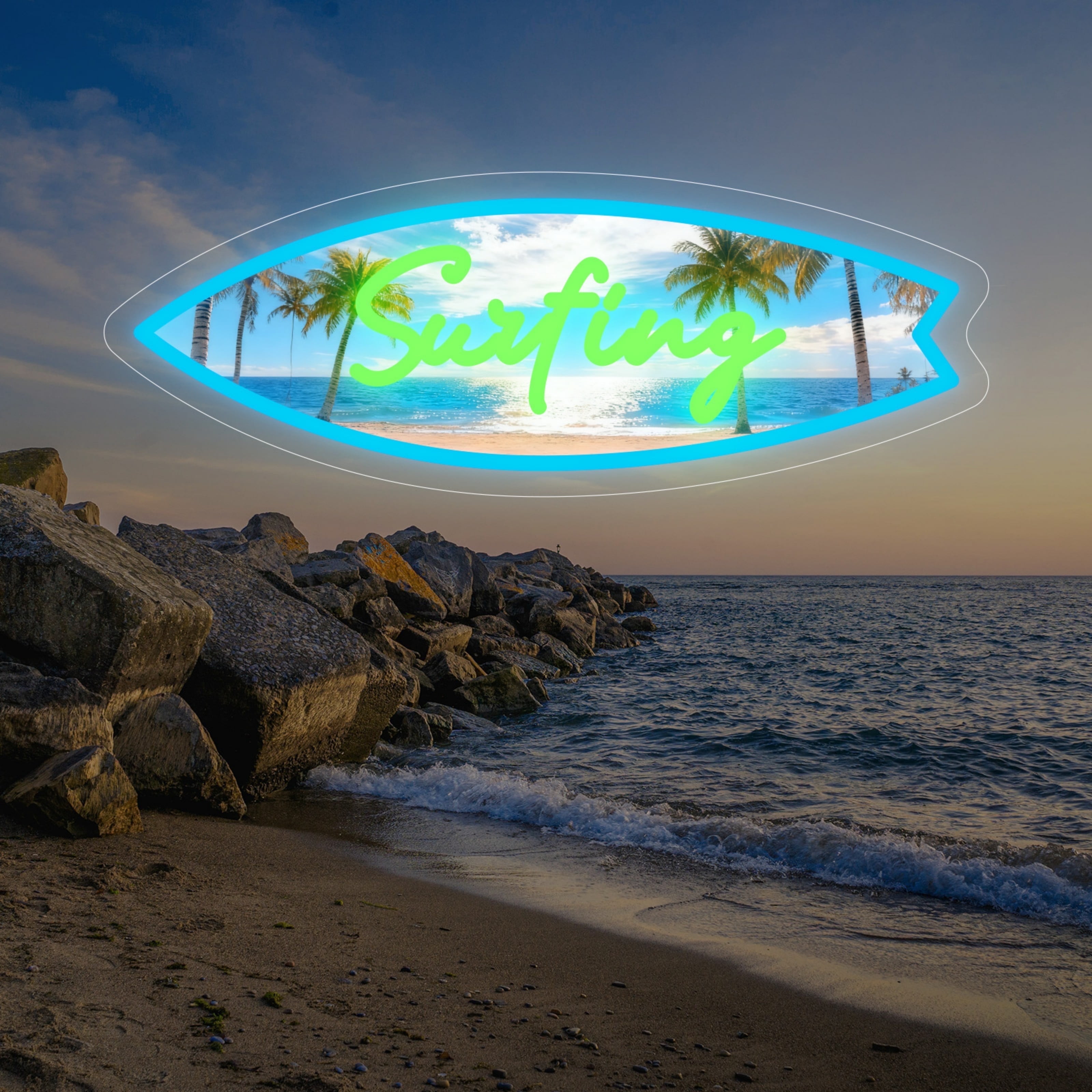 UPONRAY Surfboard Custom Neon Signs, Customizable Usb-Powered ...