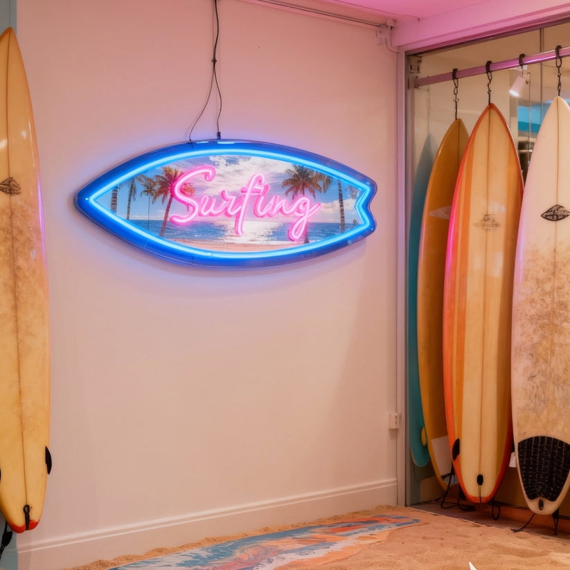 UPONRAY Surfboard Custom Neon Signs, Customizable USB-Powered ...