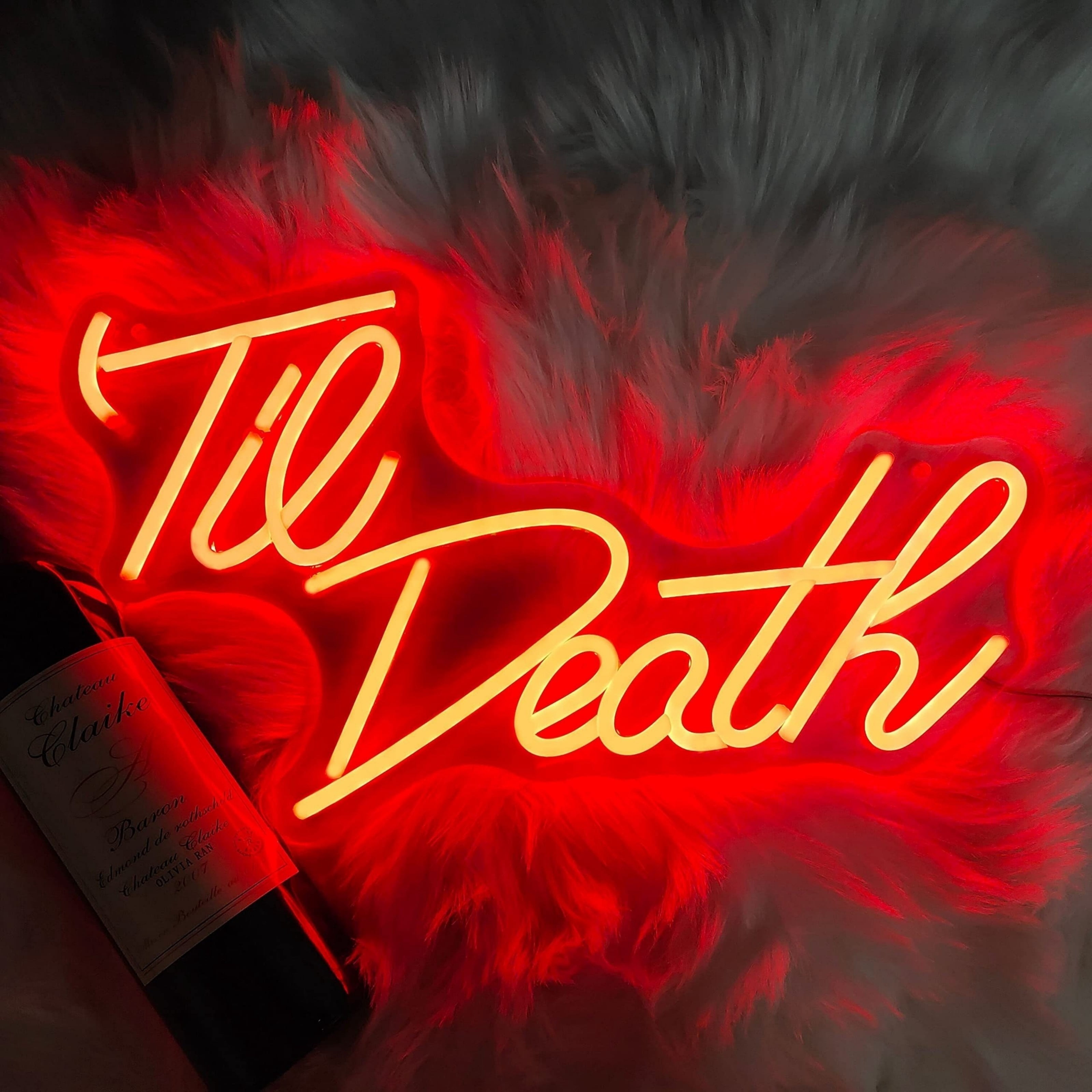 UPONRAY Till Death Neon Signs, 17"*9.88" Dimmable & USB-Powered LED ...