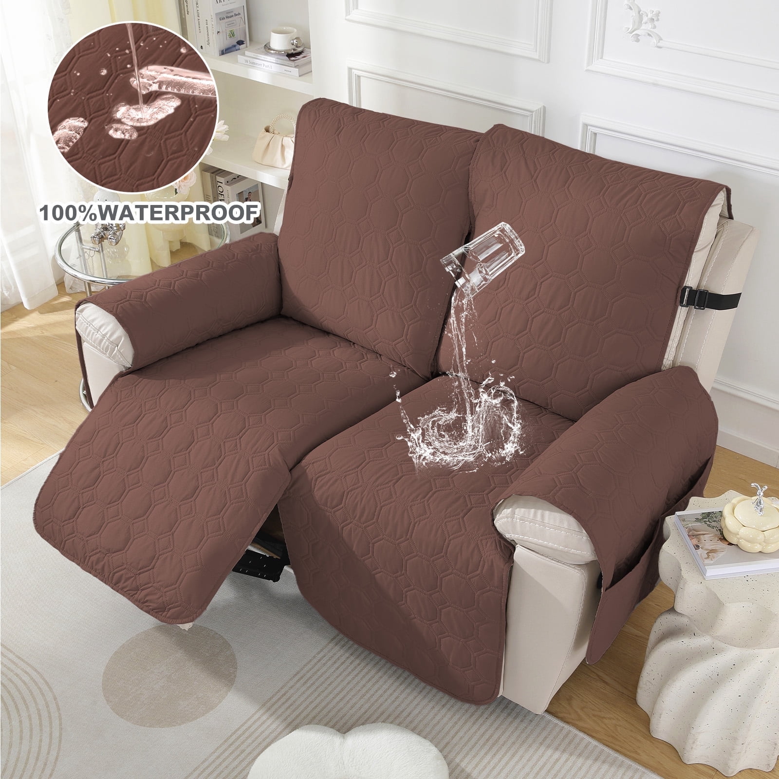 UPONRAY Waterproof Loveseat Recliner Covers, Non-Slip 2 Seater Recliner ...