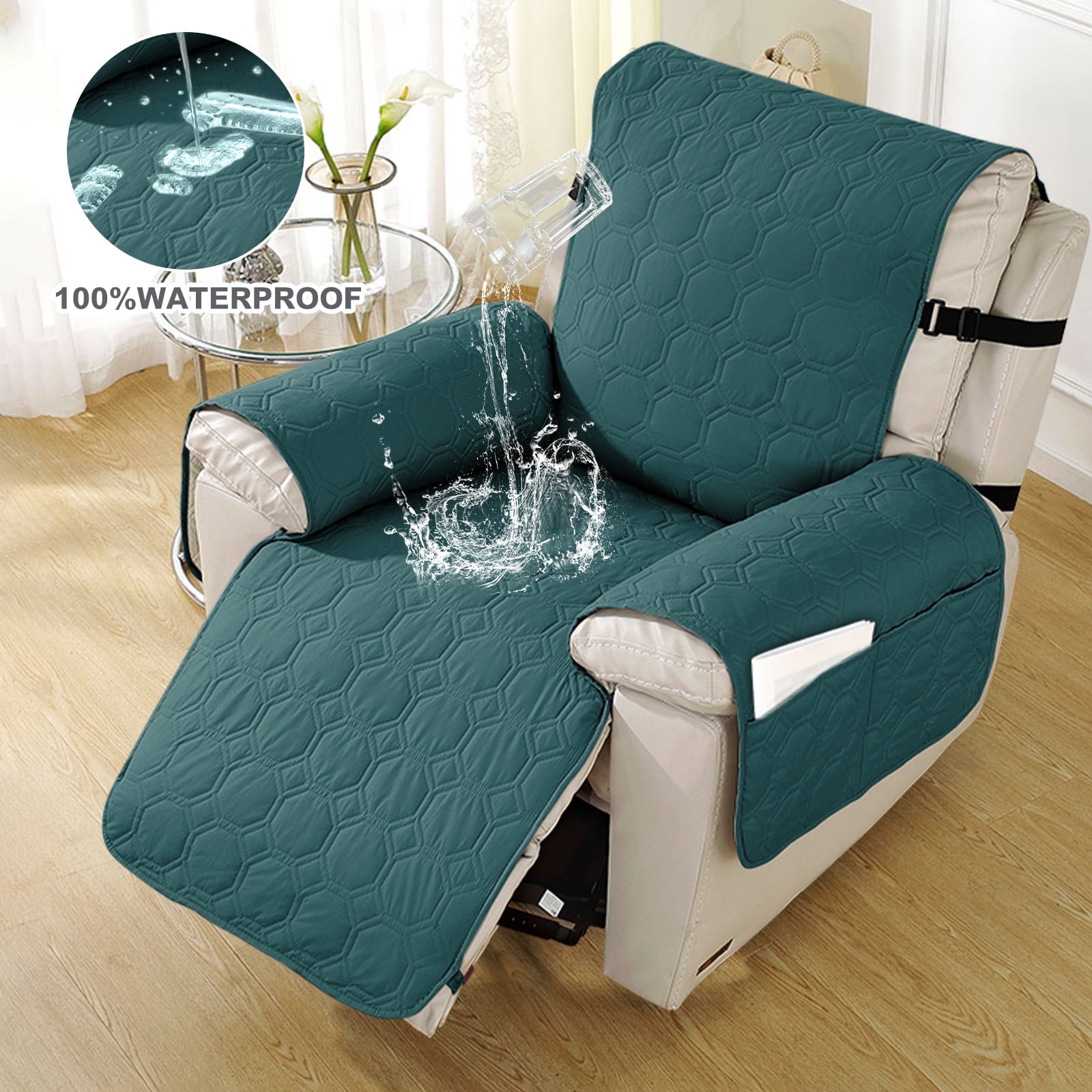 UPONRAY Waterproof & Non Slip Recliner Chair Covers with Pocket ...