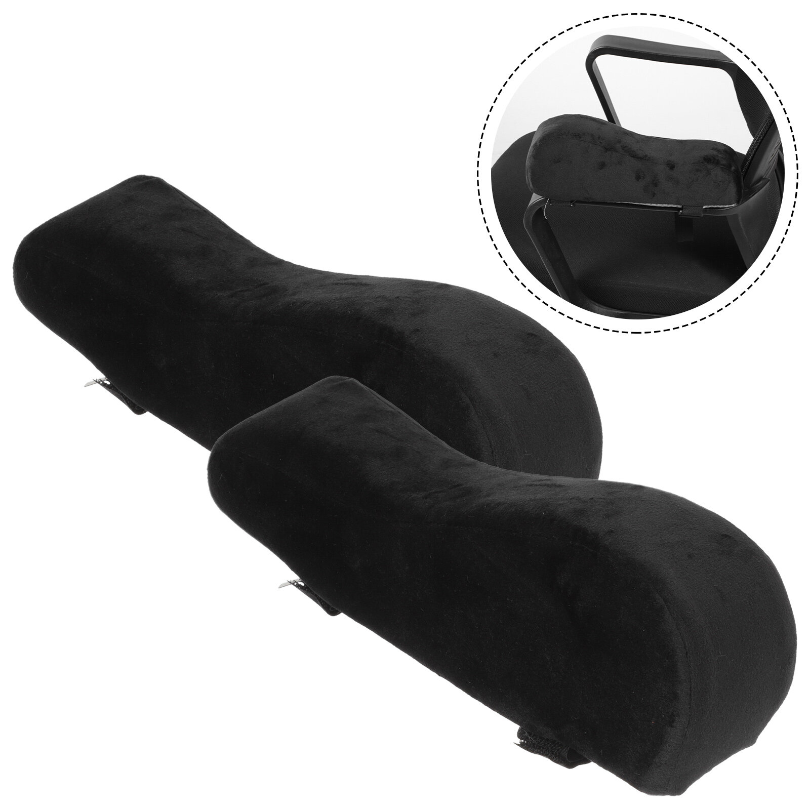 UPOUART 1 Pair Black Cloth Arm Rest for Chair to Provide Elbow Pain ...