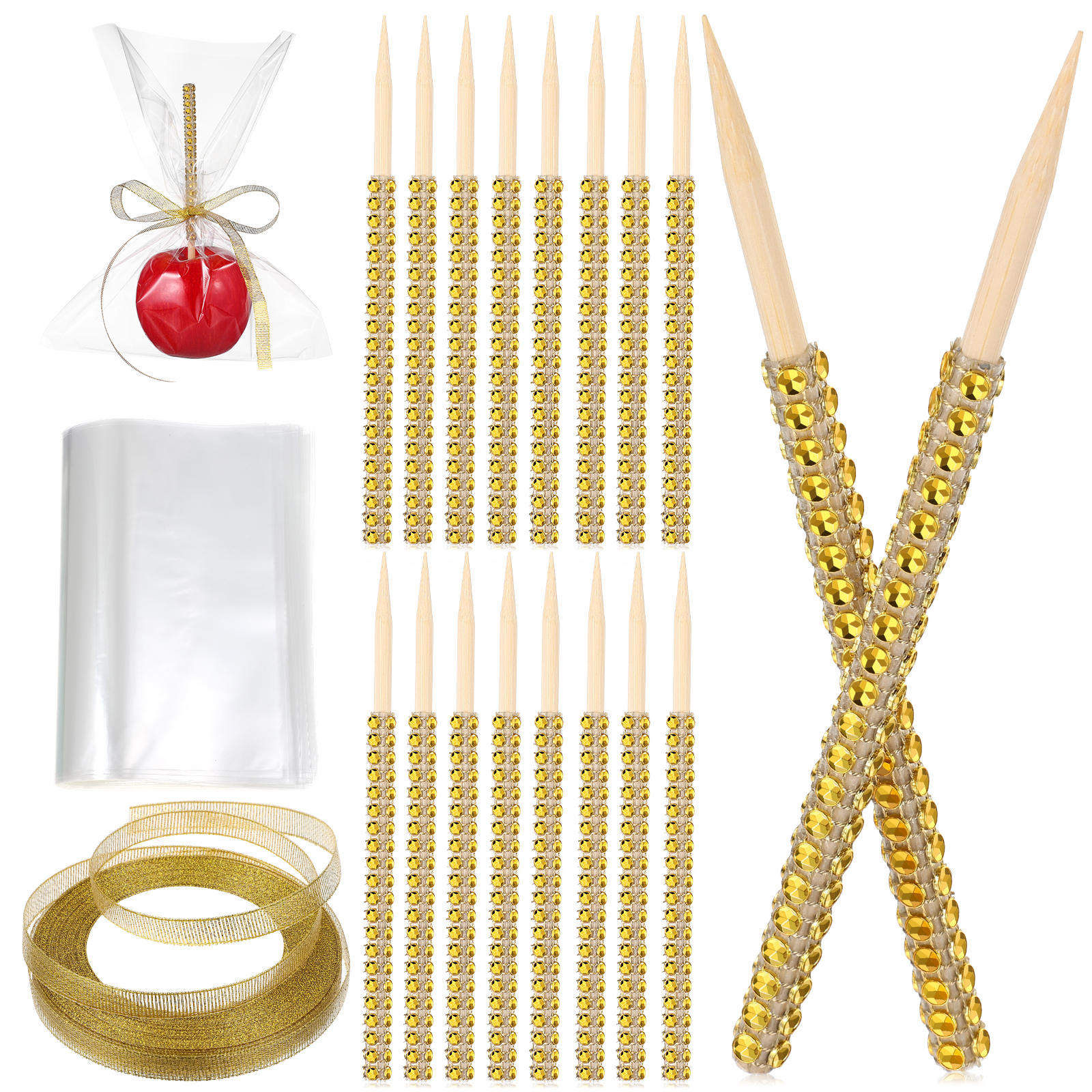 UPOUART 1 Set Candy Apple Sticks Wood Material for Fruit Picks and ...