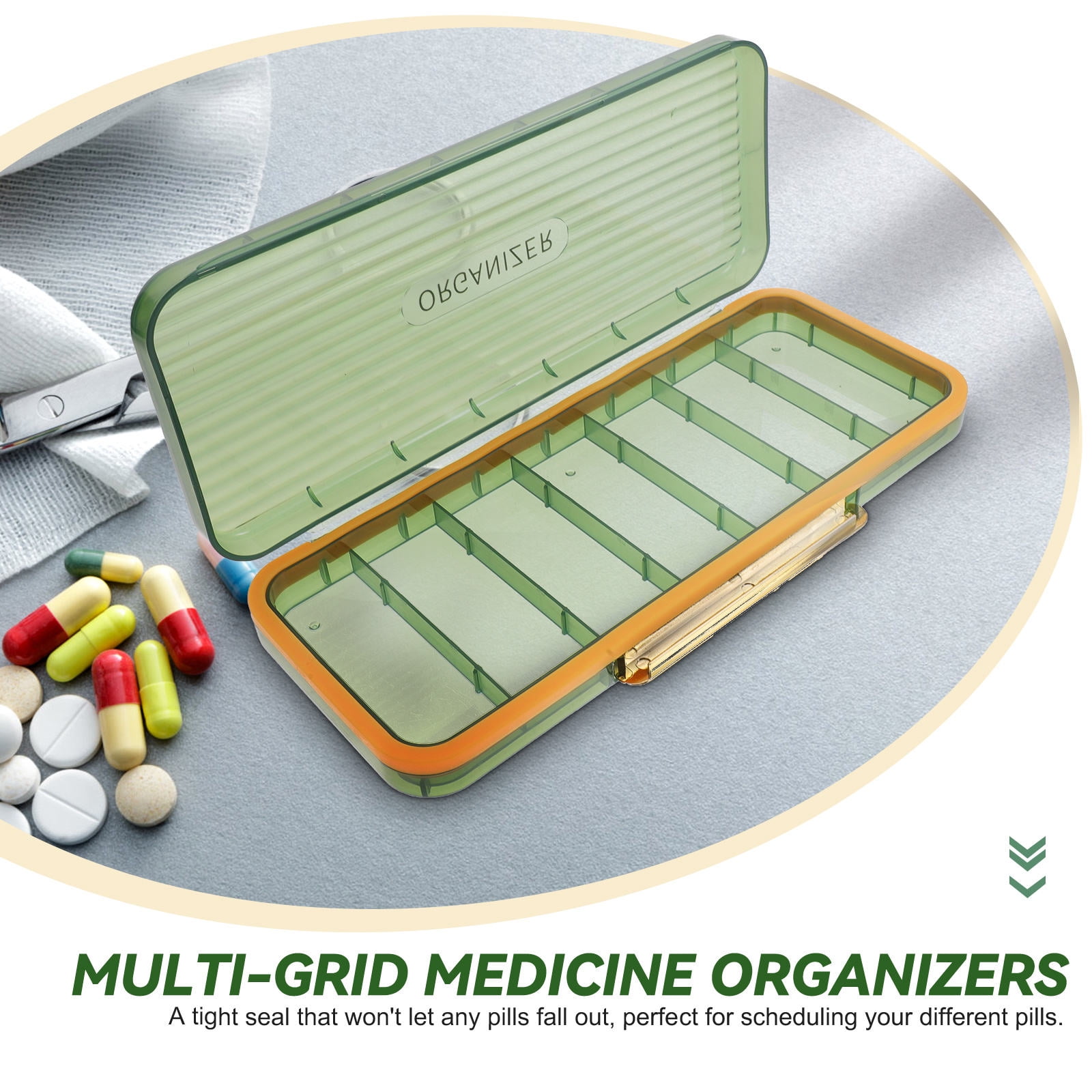 UPOUART 1 Set Compact Pill Holder Travel-Friendly for Elderly 2.8x3.7x0 ...