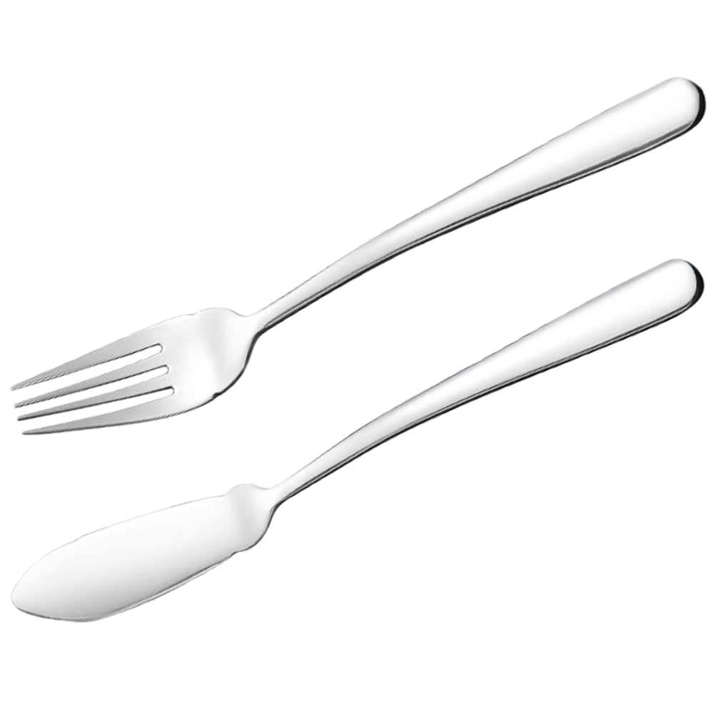 UPOUART 1 Set Fork Silverware Fork and Cutter Kit Curved Handle Silver ...