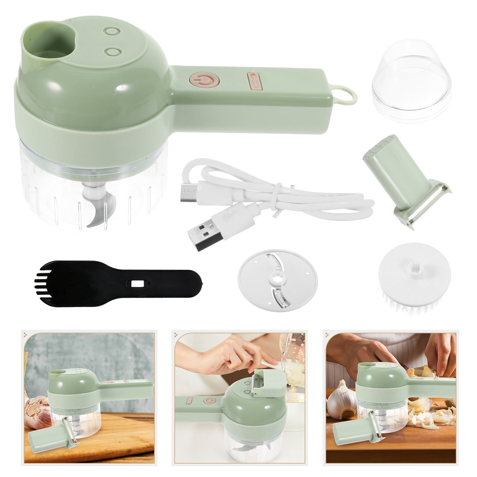 UPOUART Electric Garlic Masher Vegetable Cutter with Stainless Steel ...