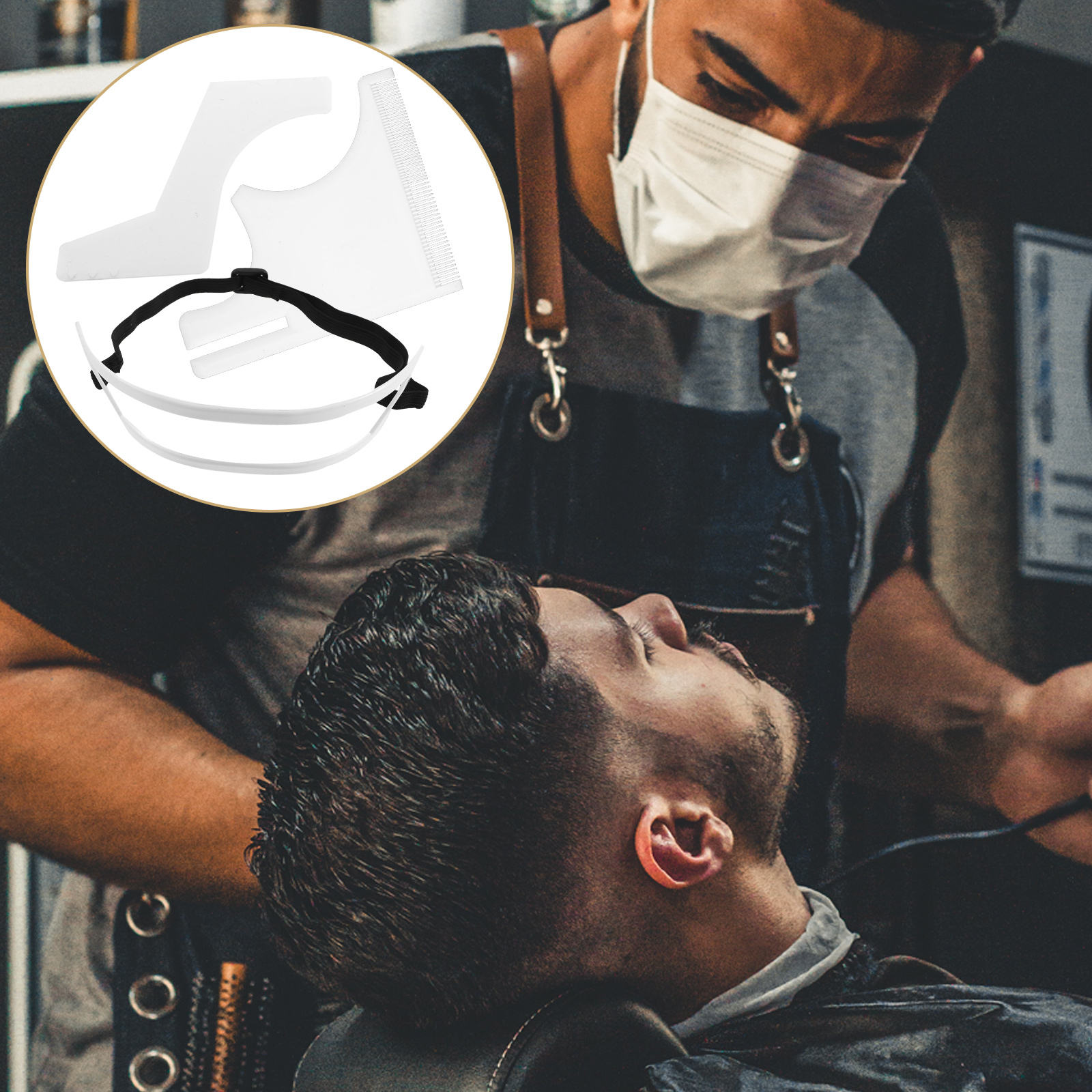 UPOUART 1 Set Hairline Guide With Beard Shaving Template White For Male ...