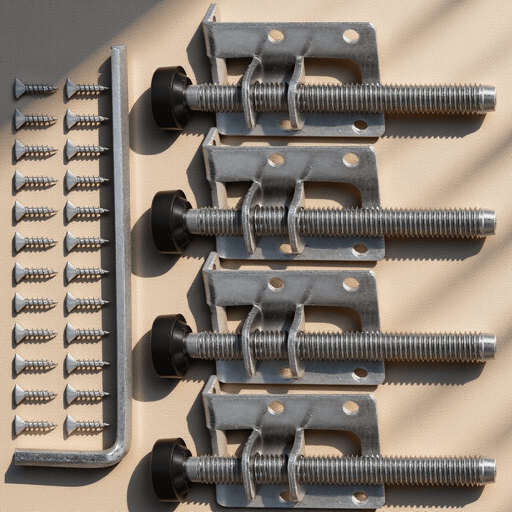 UPOUART 1 Set Heavy Duty Table Adjustable Feet Metal Silver Round for ...