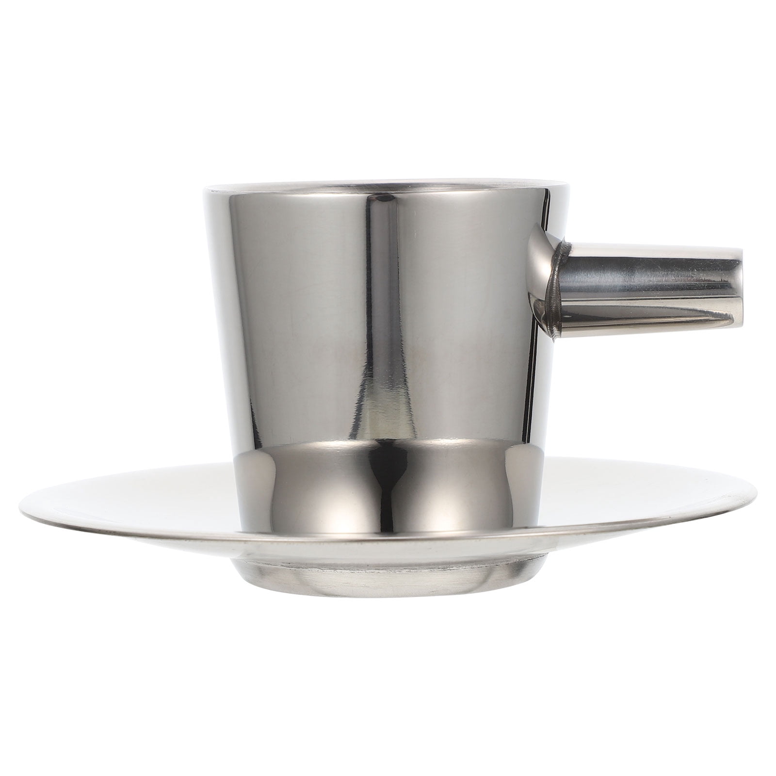 UPOUART 1 Set Simple Design Round Stainless Steel Teacup and Saucer for ...
