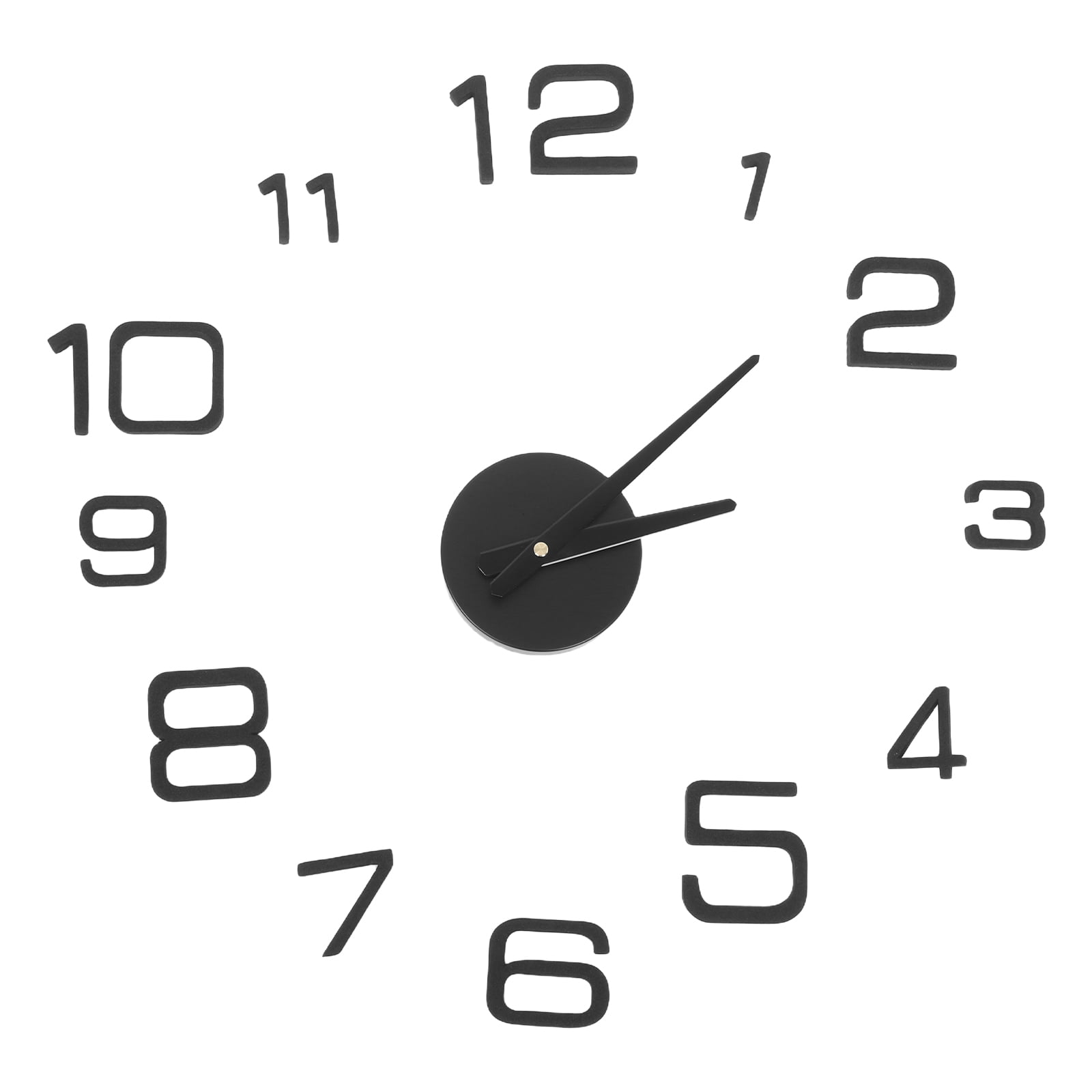 UPOUART 1 Set Stick on Wall Clock Black Acrylic Frameless DIY for ...