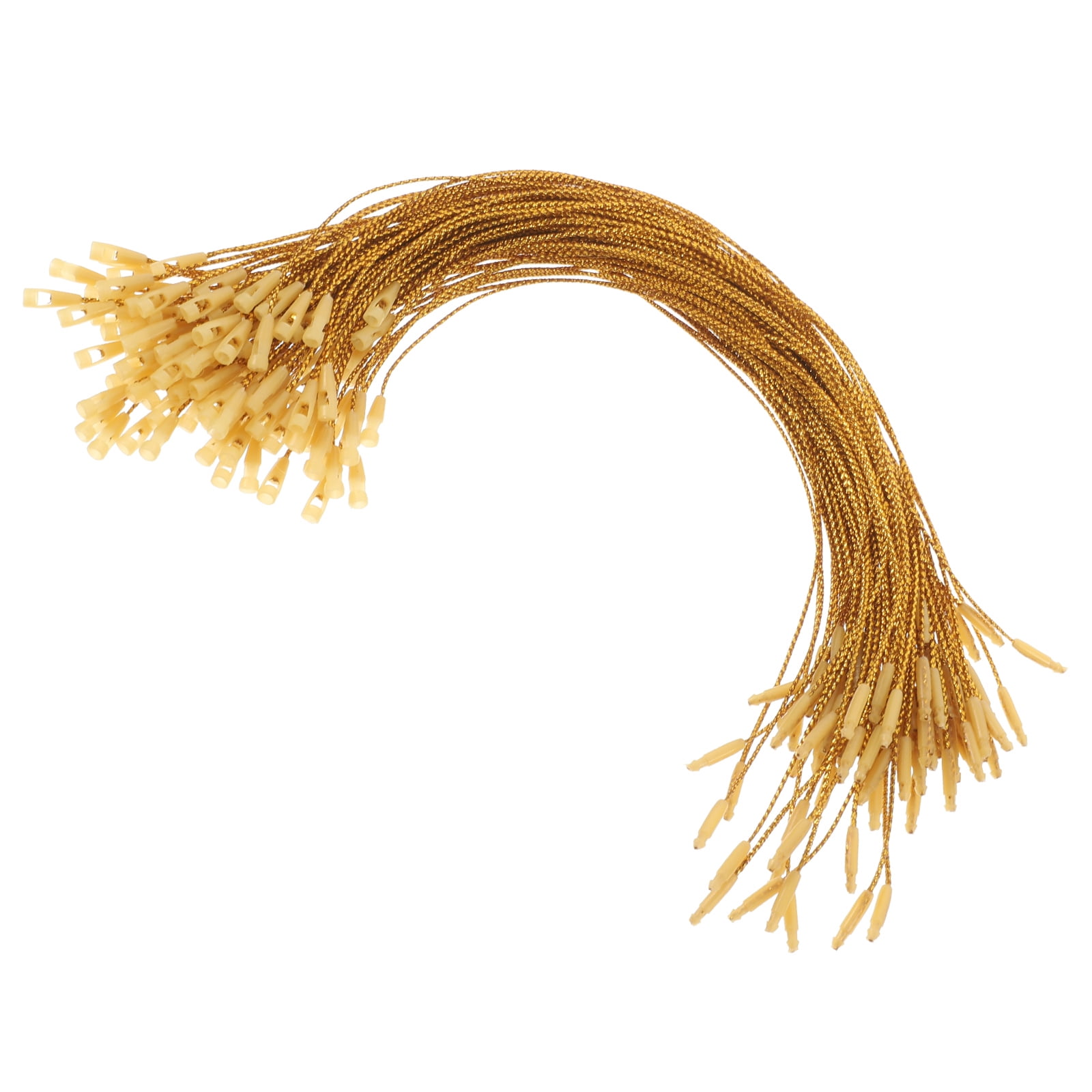 UPOUART 100Pcs Golden Precut Ornament Hanger Ribbons with Snap Lock ...
