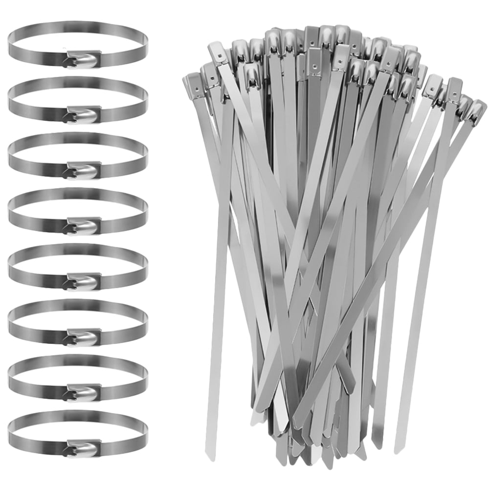 UPOUART 100Pcs Steel Cable Ties Fixing Fences Managing Cables Binding ...