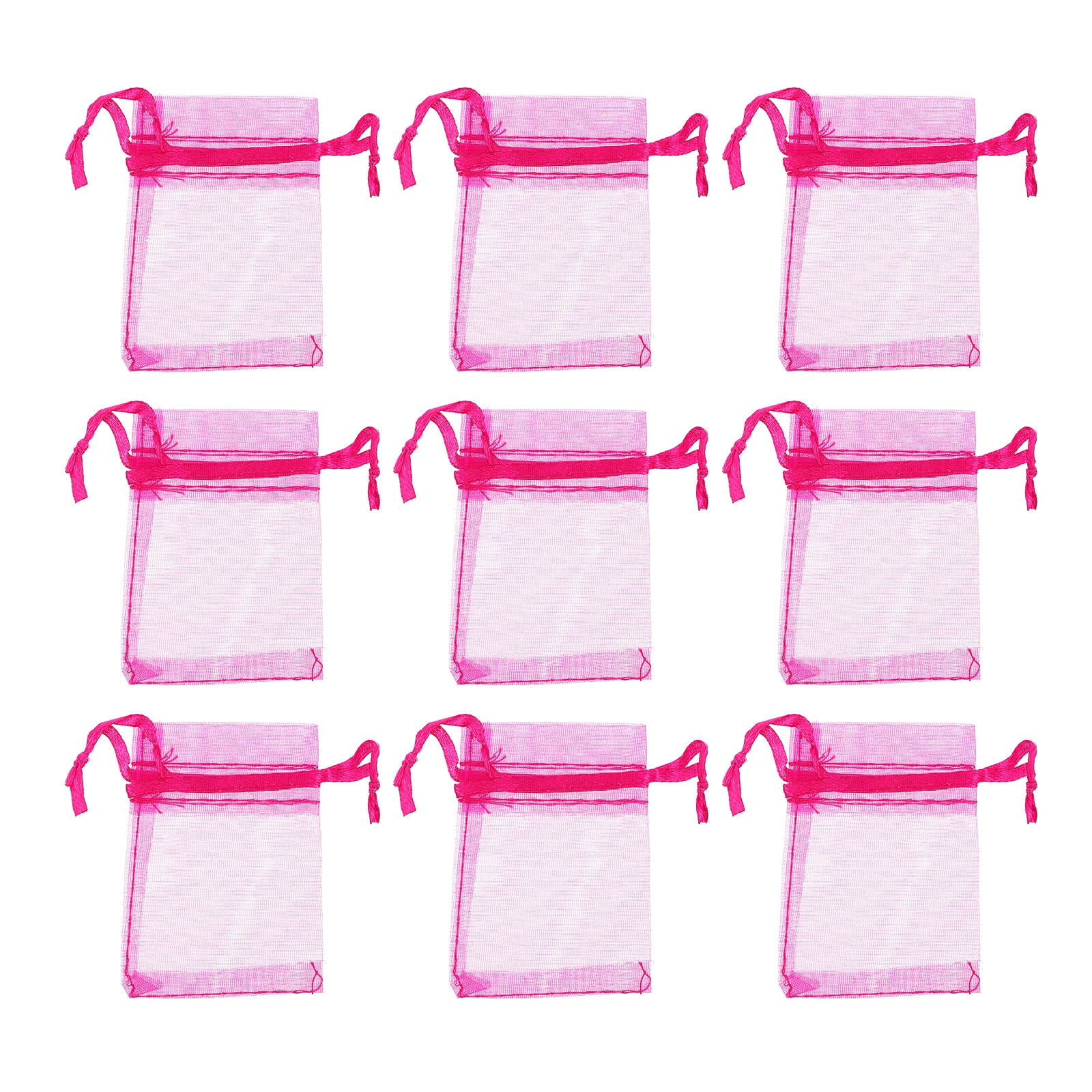 UPOUART 100pcs Small Drawstring Bags Rosy Organza for Travel Use and ...