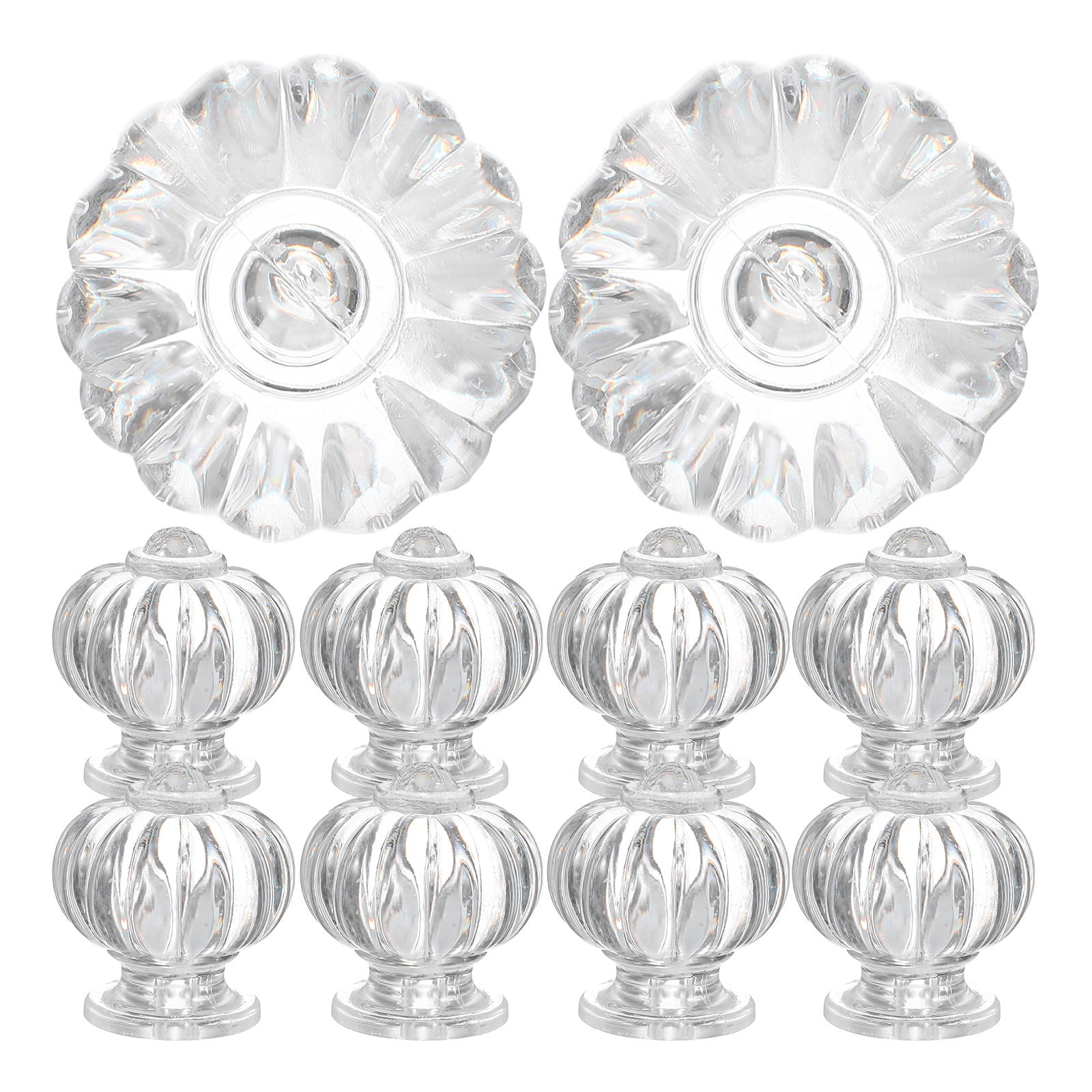 UPOUART Set of 10 Clear Drawer Pulls Transparent Cabinet Handles for ...