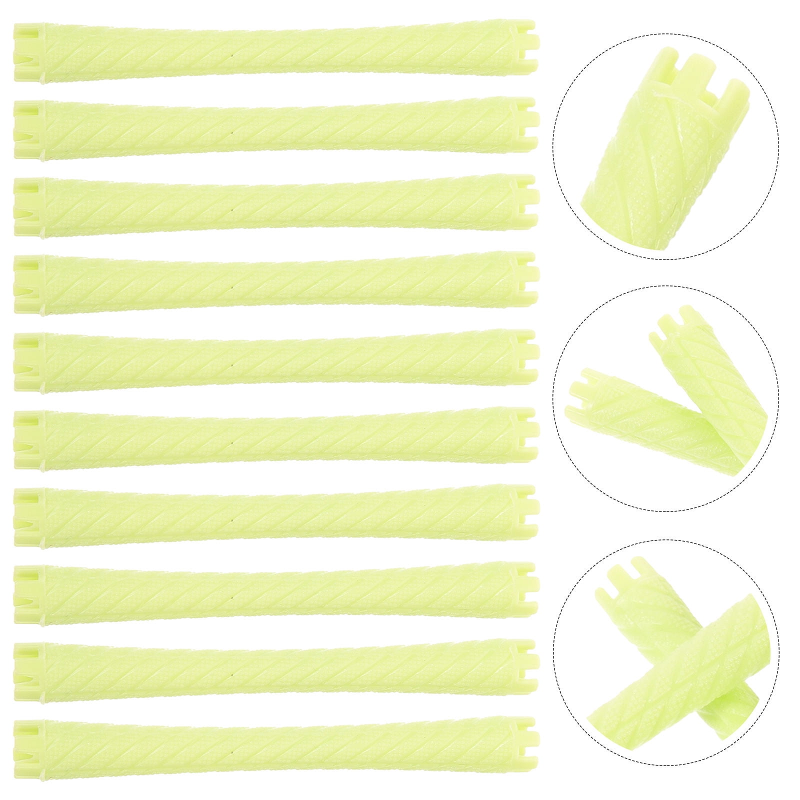UPOUART 10Pcs Flexible Plastic Hair Rollers Yellow Perm Rods for Short ...