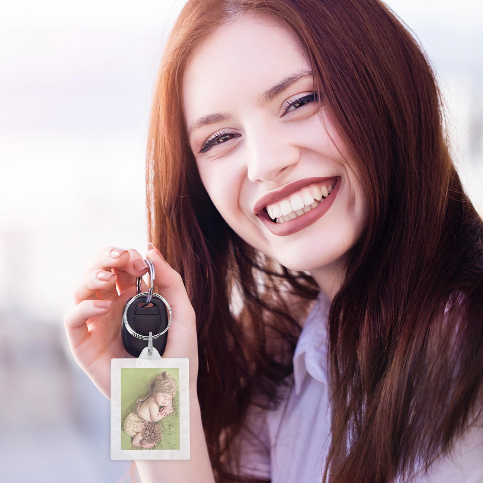 UPOUART 10Pcs Key Chain Photo Holder Clear Acrylic Rectangle with ...