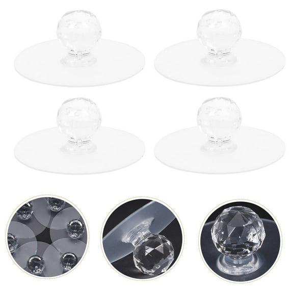 UPOUART 10Pcs Reusable Transparent Crystal Cabinet Knobs with Adhesive ...