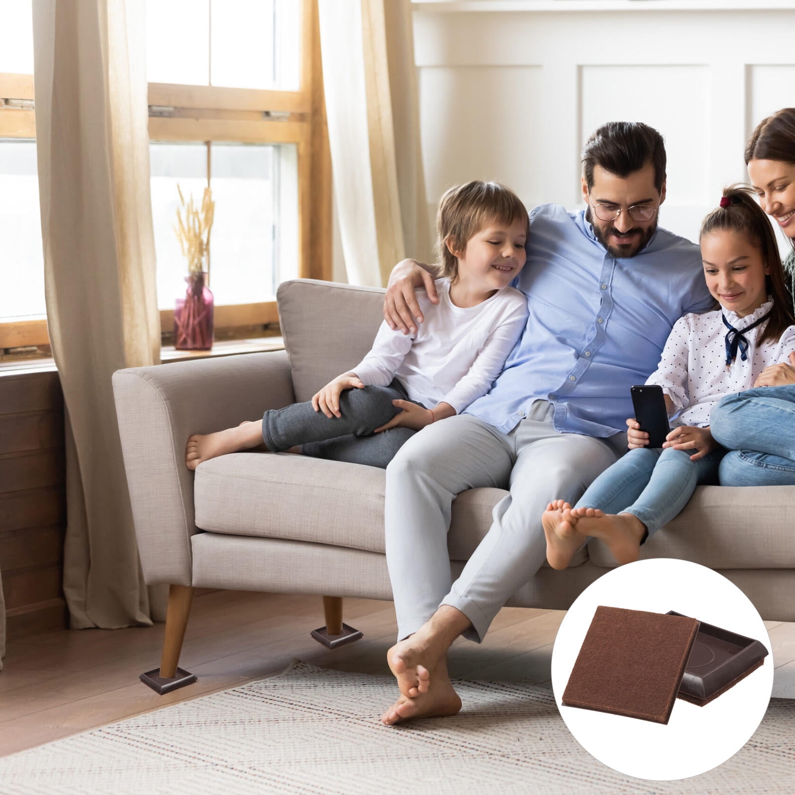 UPOUART 10Pcs Non Skid Furniture Grippers in 6.3X6.3cm for Home and ...