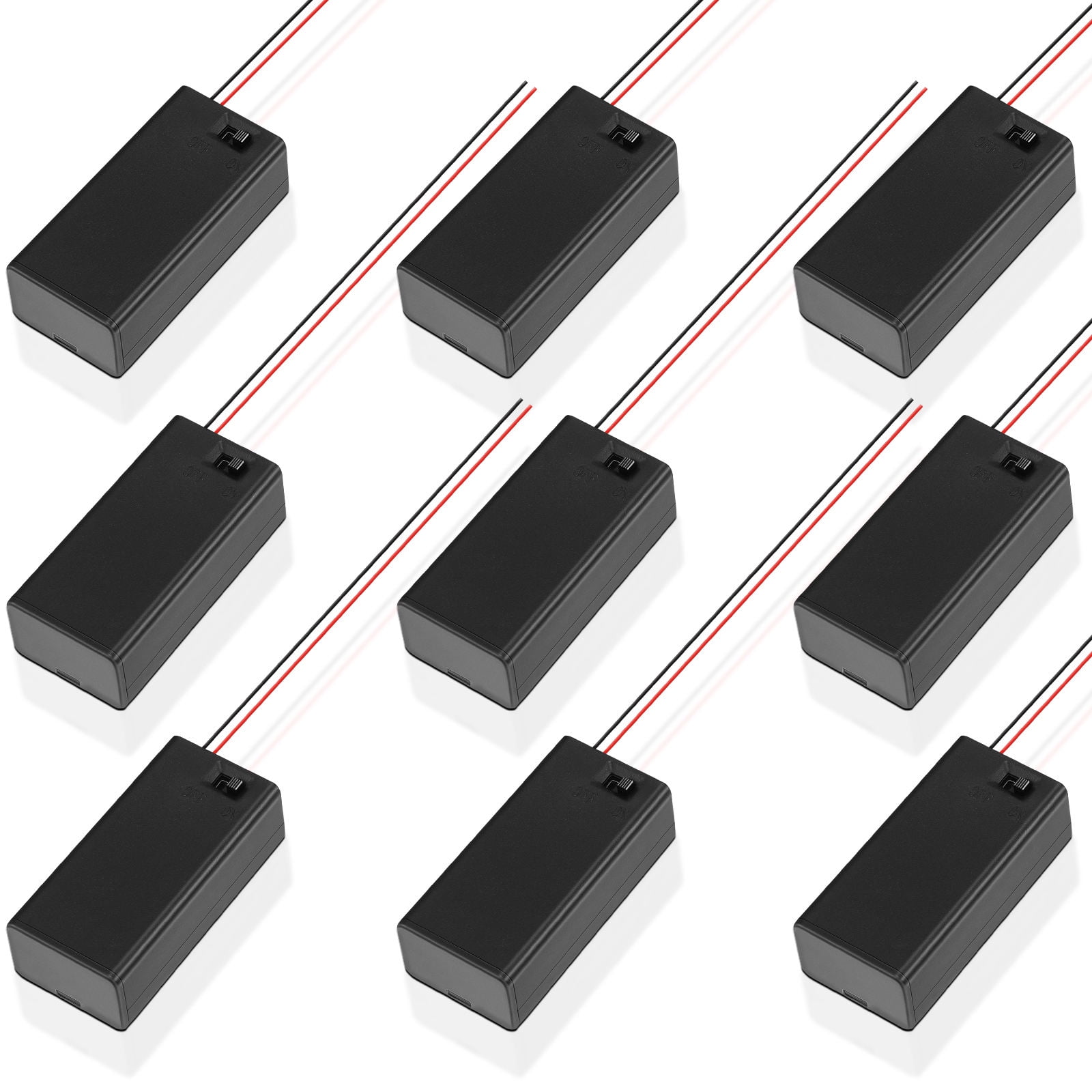 UPOUART 10Pcs Rectangular Batteries Storage Case for Diy Projects and ...