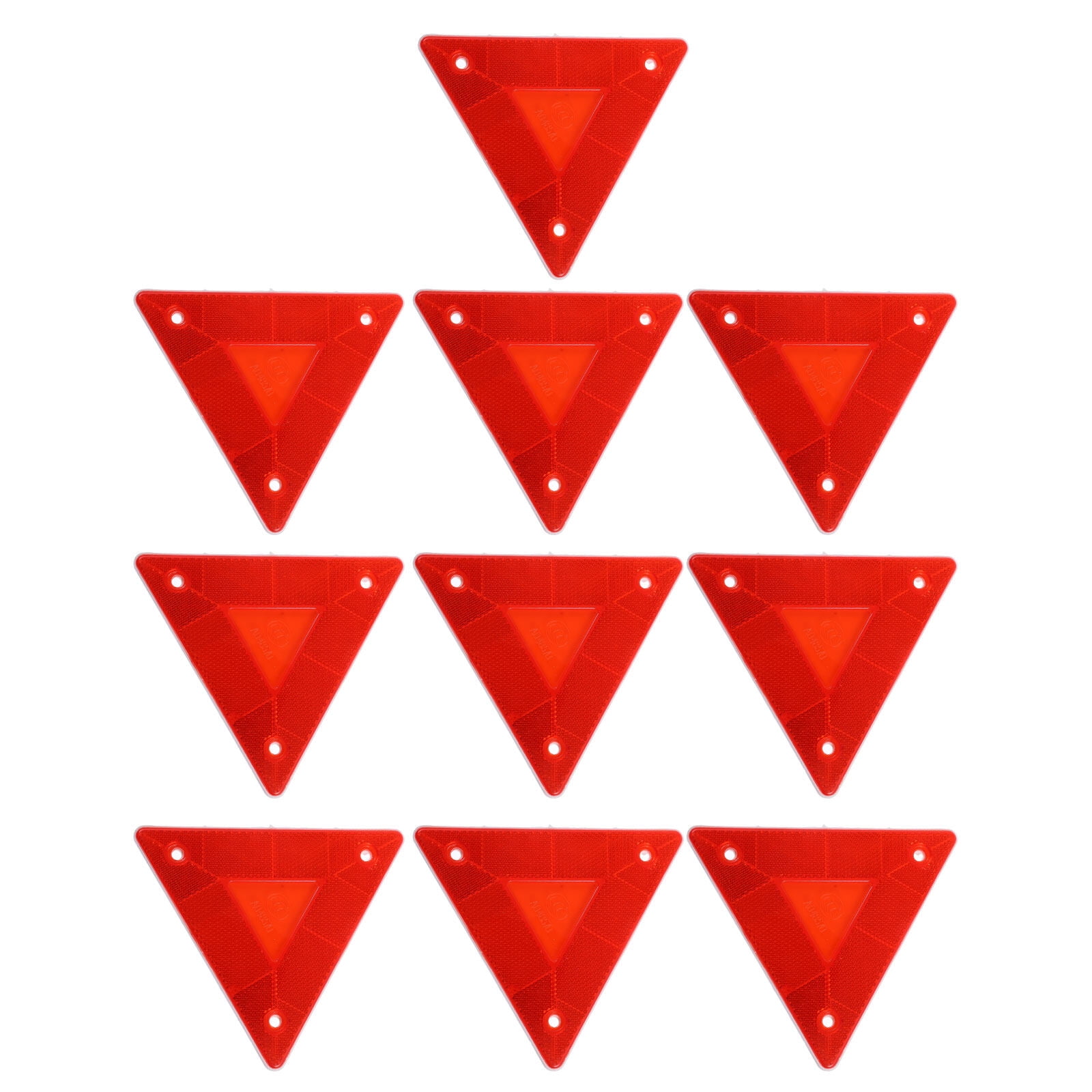 UPOUART 10Pcs Reflective Safety Sign Triangle Reflectors For Road Trips ...