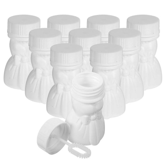UPOUART 10Pcs White Wedding Party Bubble Bottles Refillable Portable ...