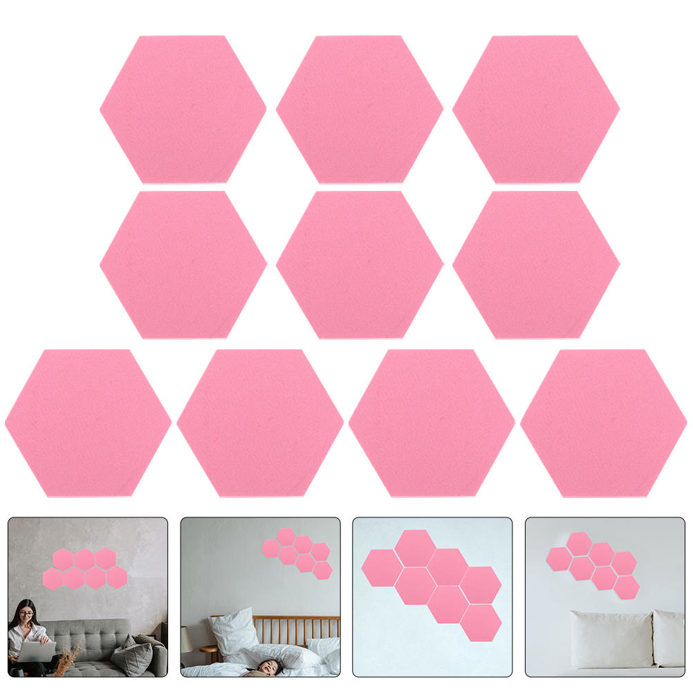 UPOUART 10pcs Memo Notice Boards Felt Bulletin Board Decorative Hexagon ...