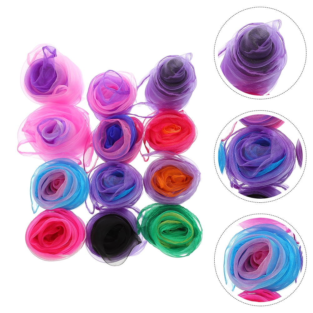UPOUART 12Pcs Dance Scarves Assorted Color For Kindergarten And Stage ...
