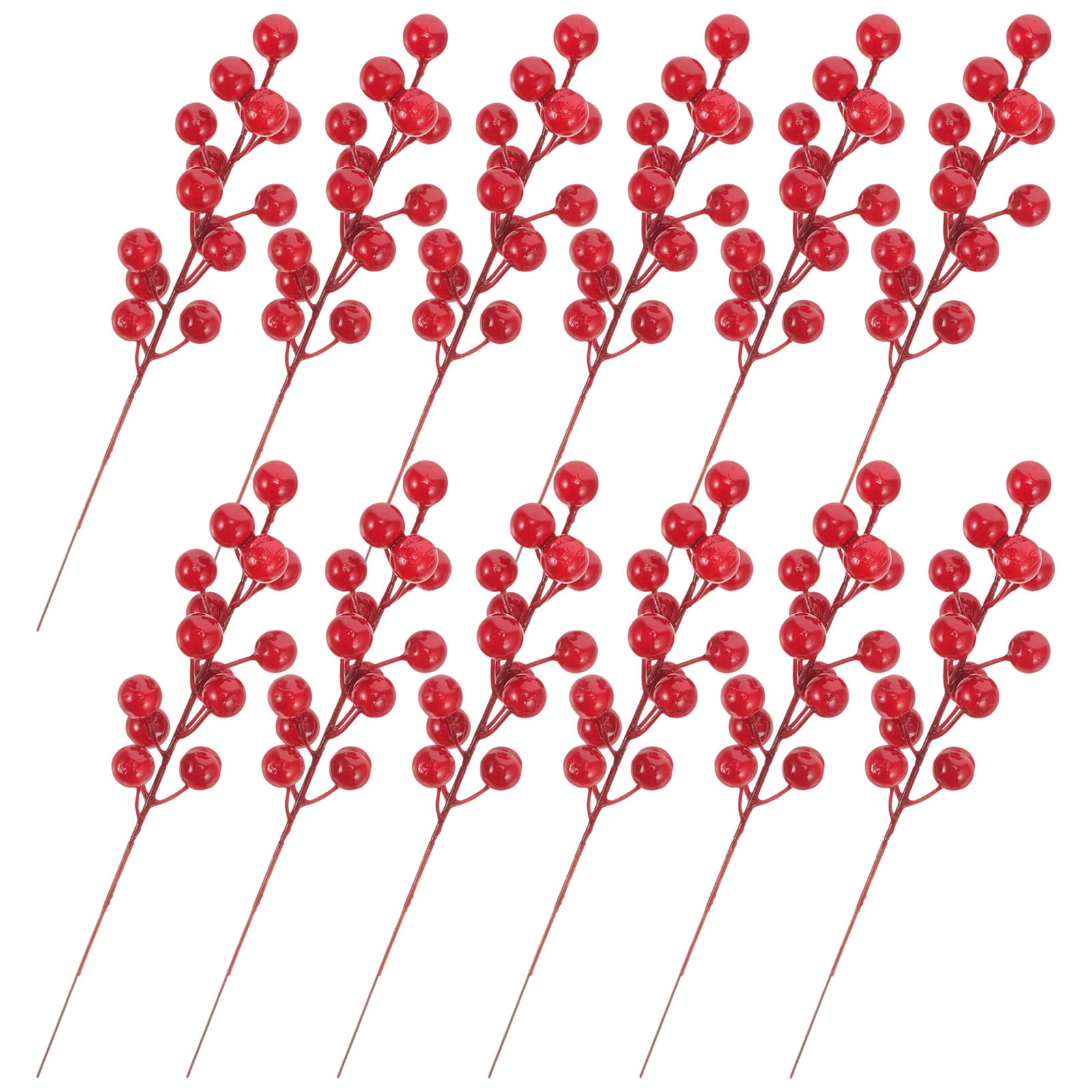 UPOUART 12Pcs Fake Red Berry Stems Artificial Plastic Berry Branch for ...