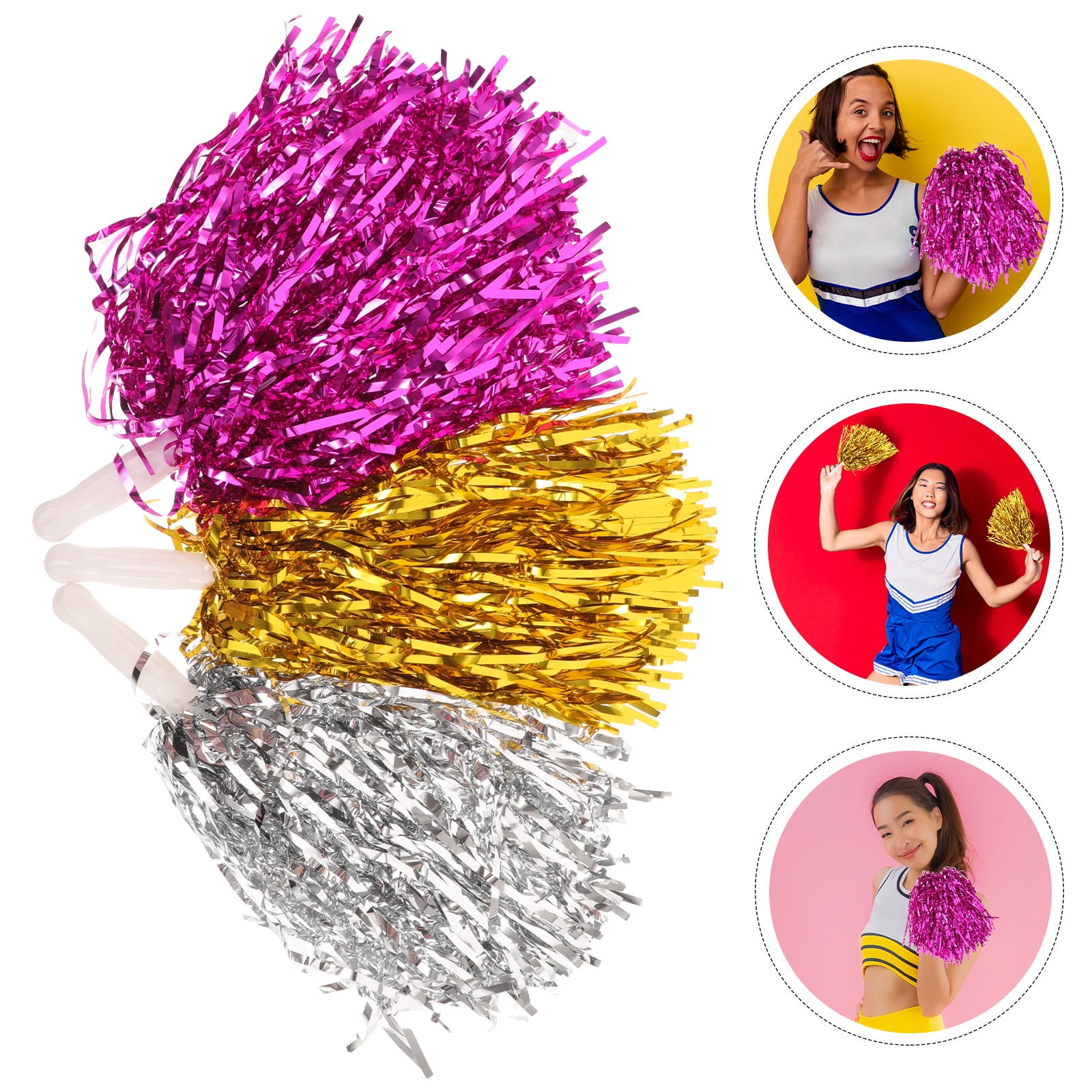 UPOUART Portable Cheerleader Pom Poms Assorted Color Pet for Cosplay ...