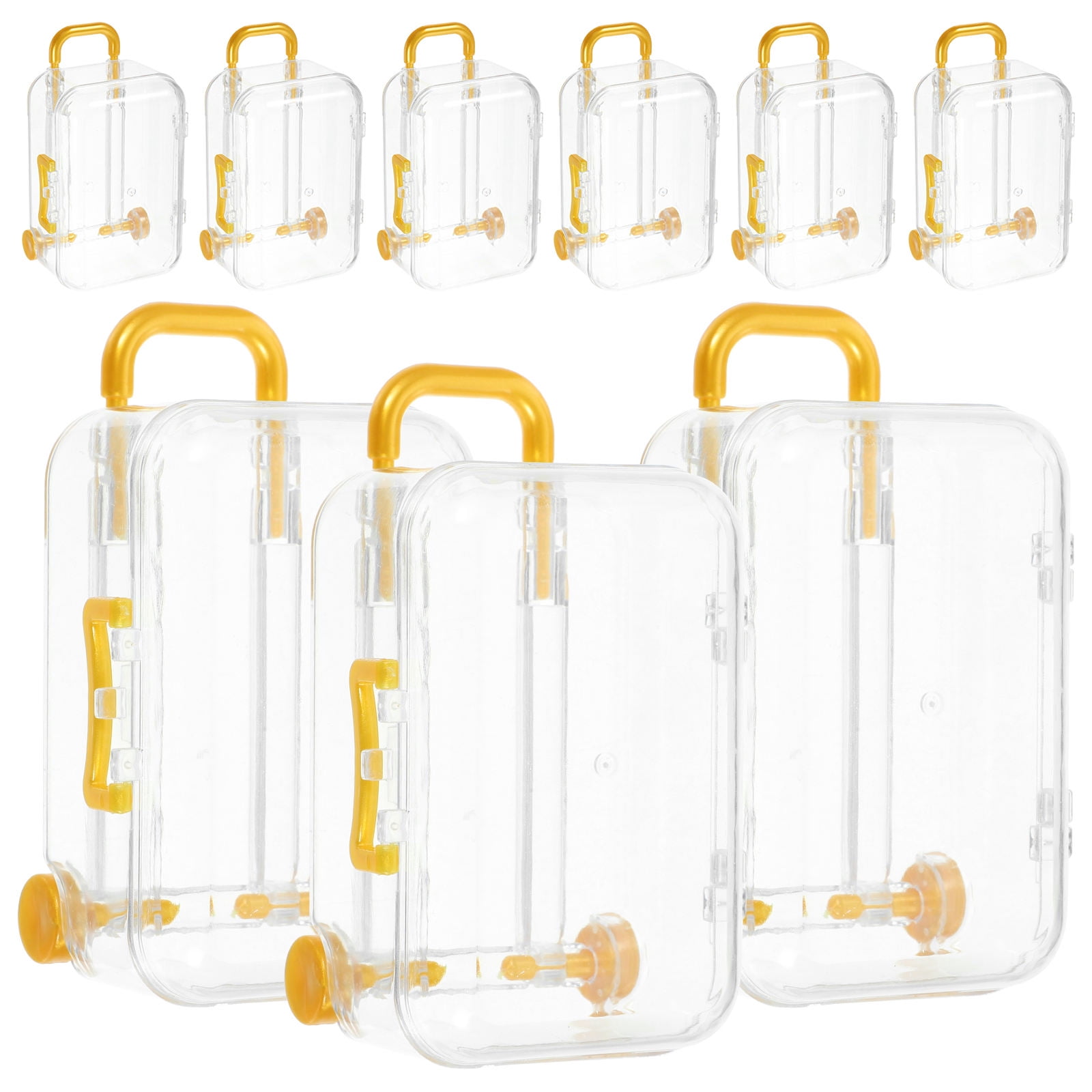 UPOUART 12Pcs Suitcase Wedding Favors Mini Clear Suitcase Candy Box For ...
