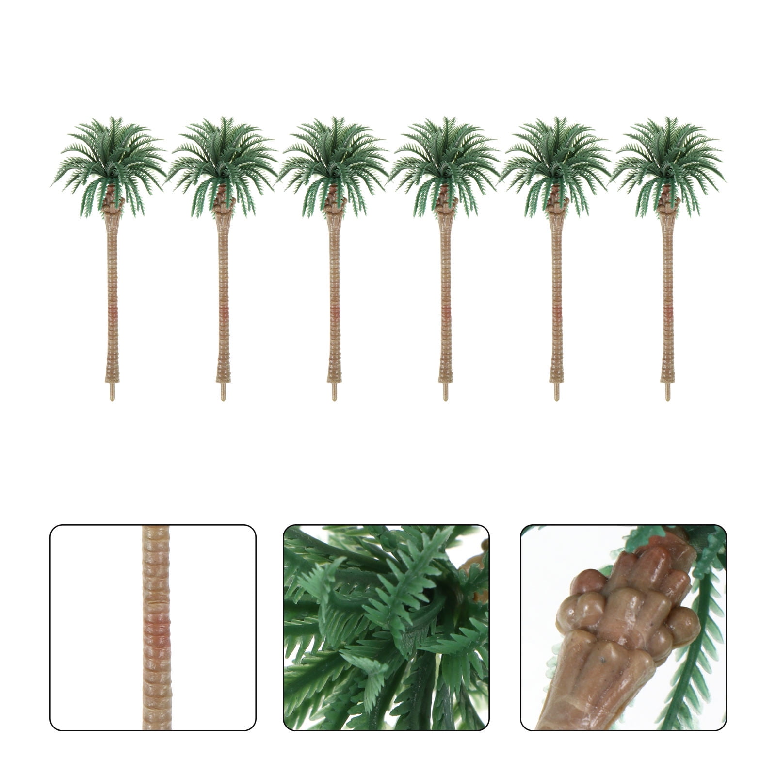 UPOUART 12pcs Artificial Trees Plastic Green Simulation Coconut Tree ...