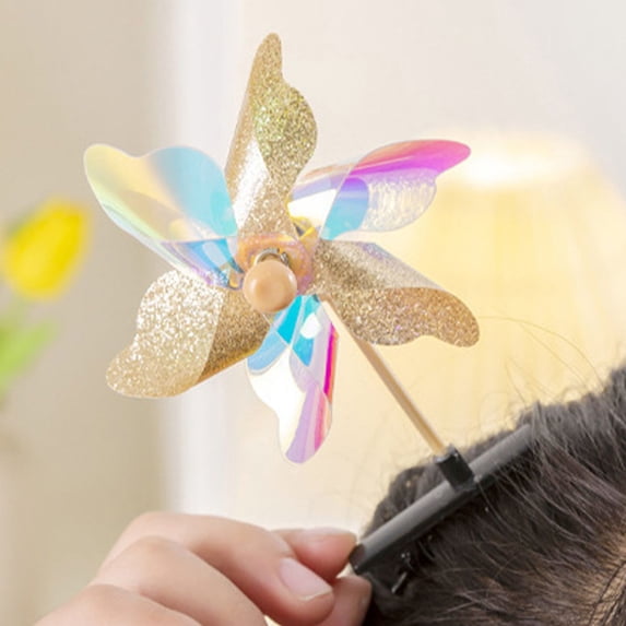 UPOUART 12pcs Mini Pinwheel Hair Clips Assorted Color Rotating Hair ...