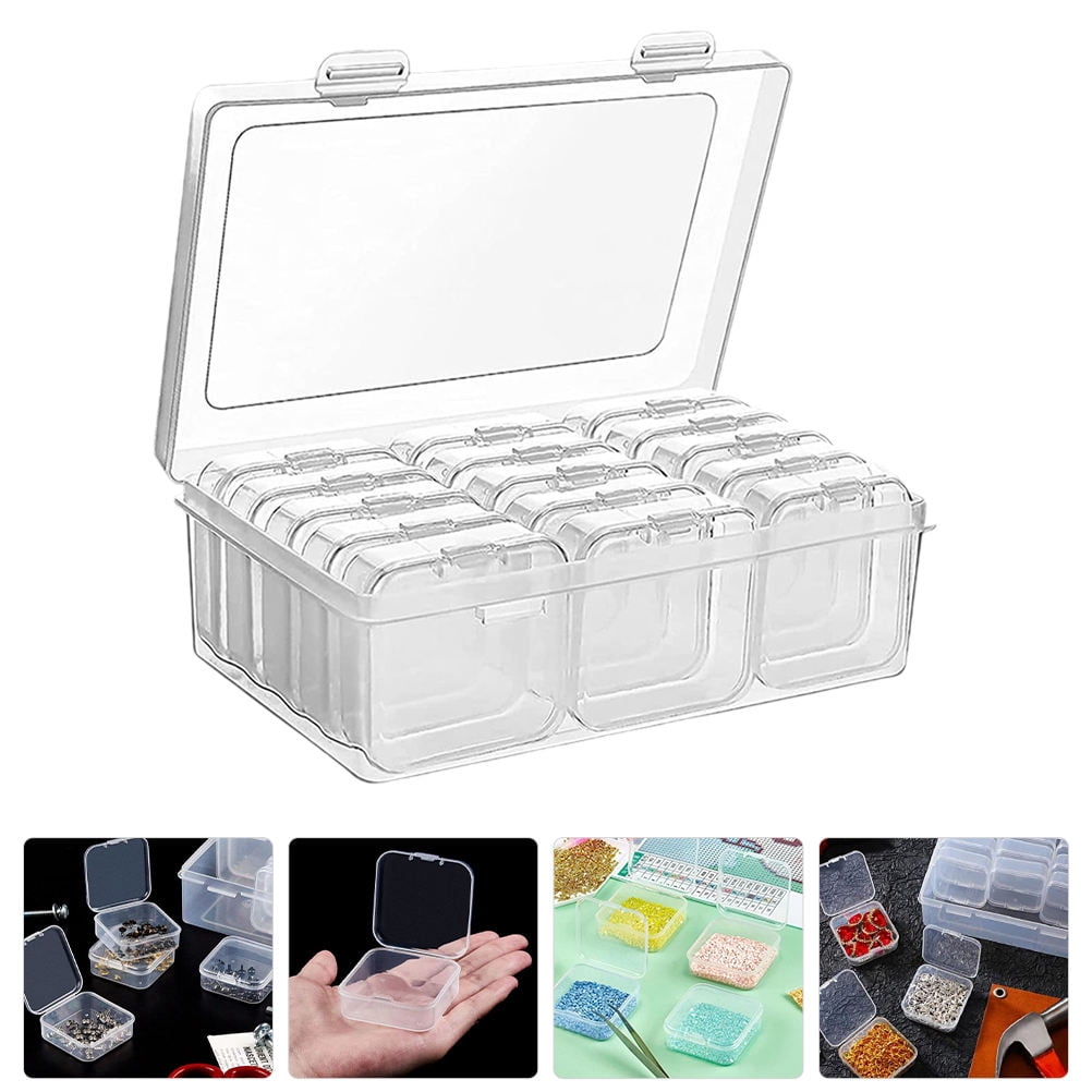 UPOUART Plastic Jewelry Storage Box with 14 Small Compartments ...