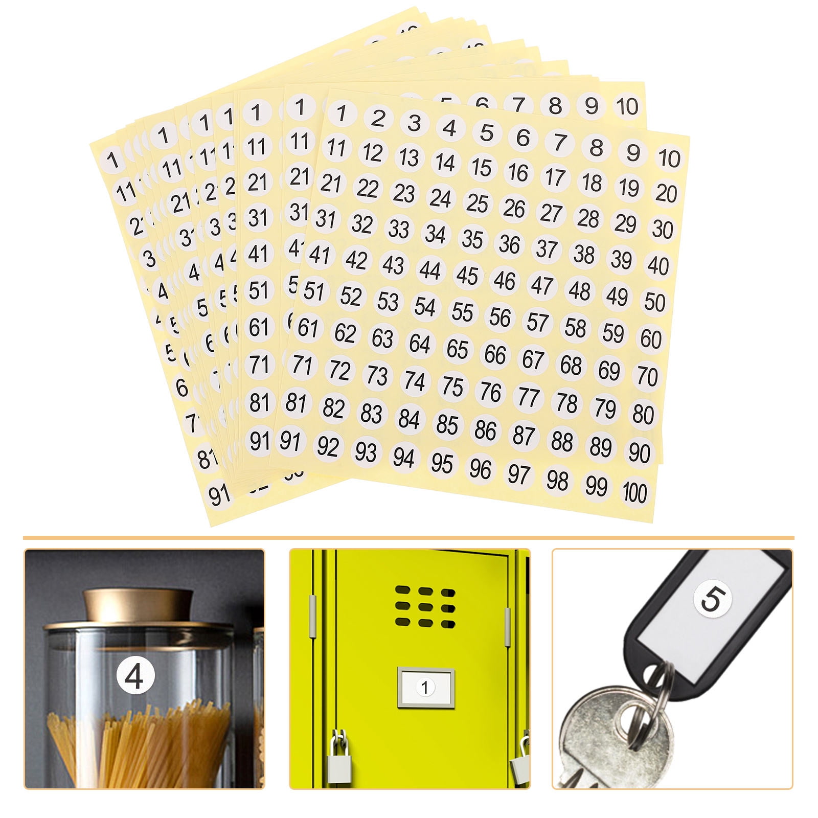 UPOUART 15 Sheets Sticky Round Number Labels for Crafting and DIY ...