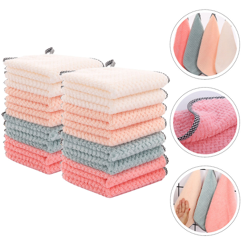 UPOUART Microfiber Dish Cloths 16Pcs Assorted Color Supple Design for ...