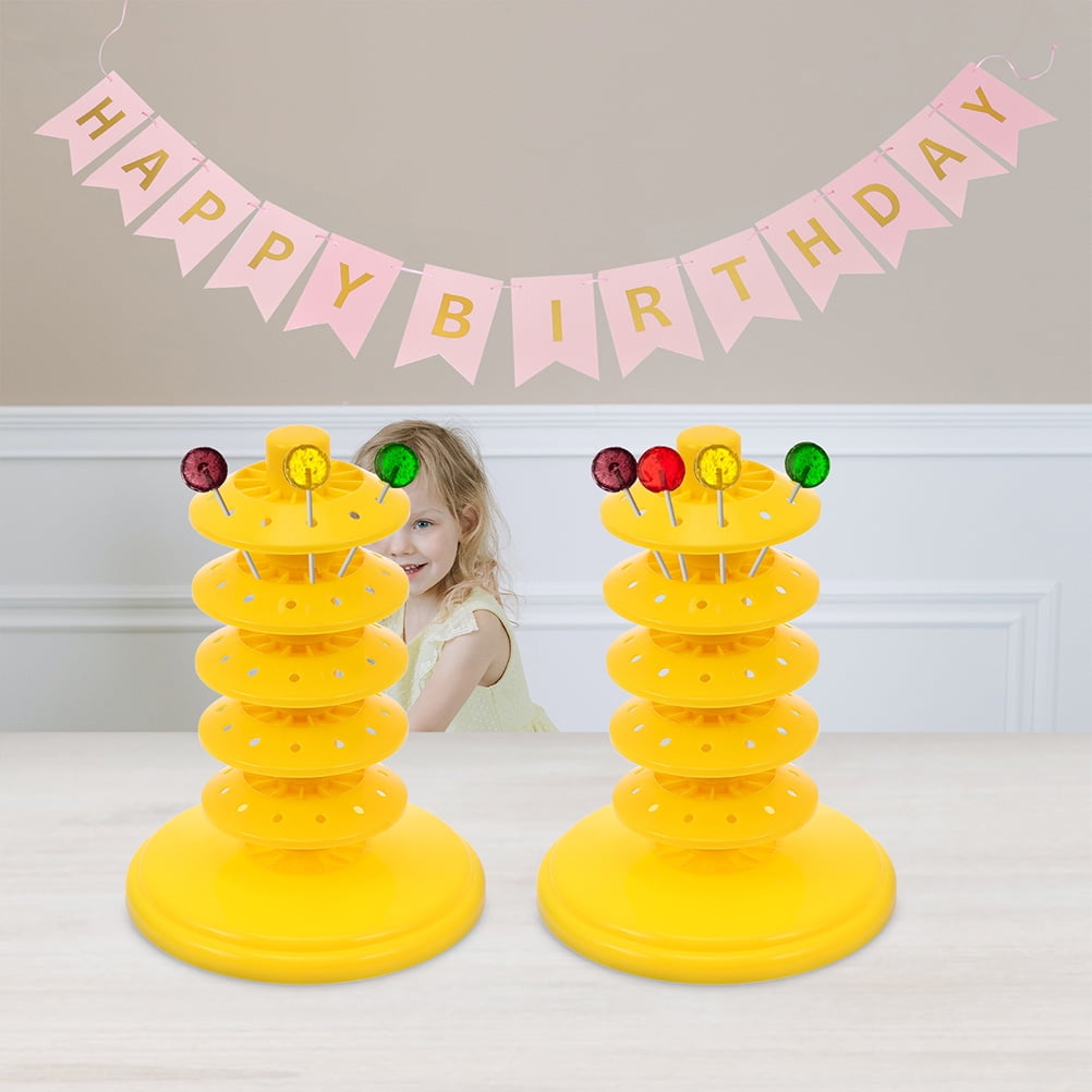 UPOUART 1Pack Adjustable Lollipop Display Rack Yellow Circular for Easy ...