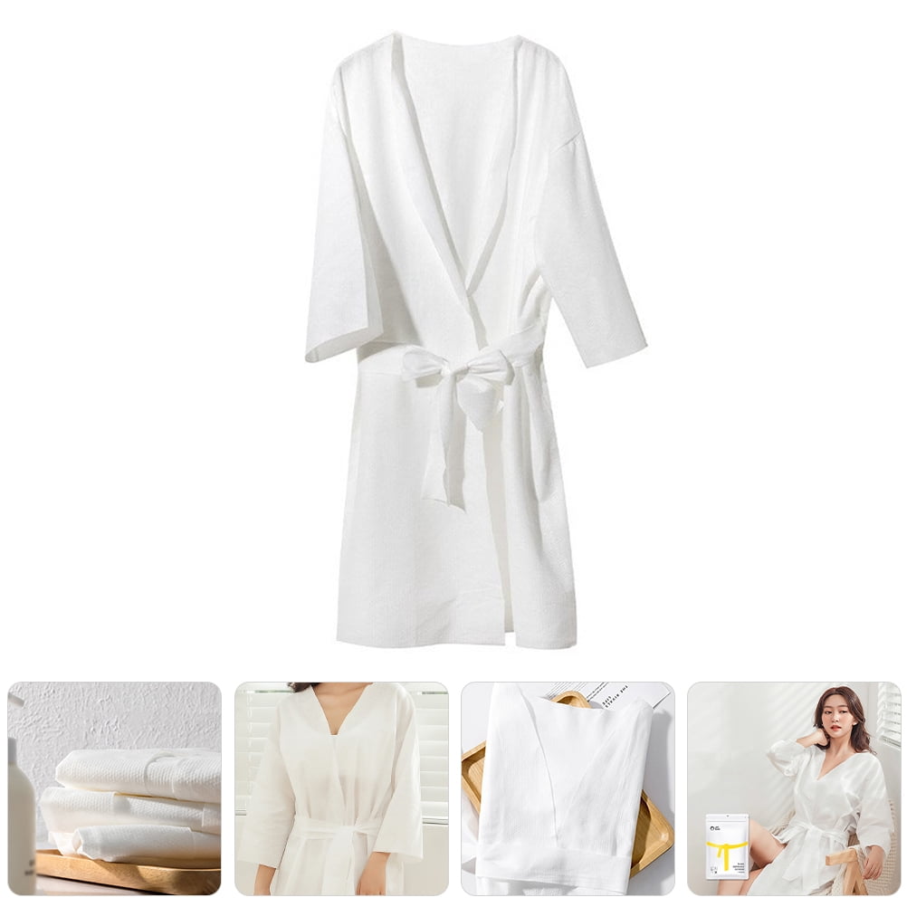 UPOUART Bath Robe Women Disposable Bathrobe Cotton 1Pcs for Home Users ...