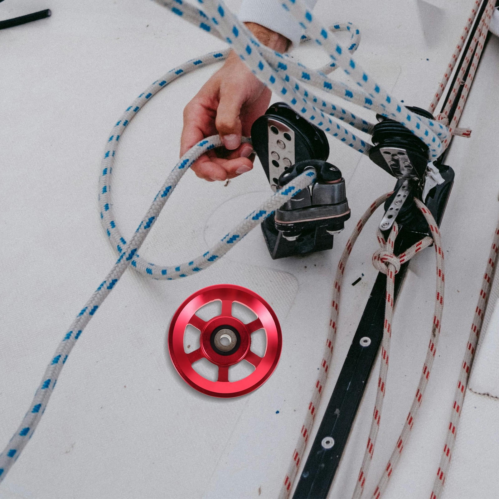 UPOUART Round Pulley Wheel Red Aluminum Alloy 1Pcs - Walmart.com
