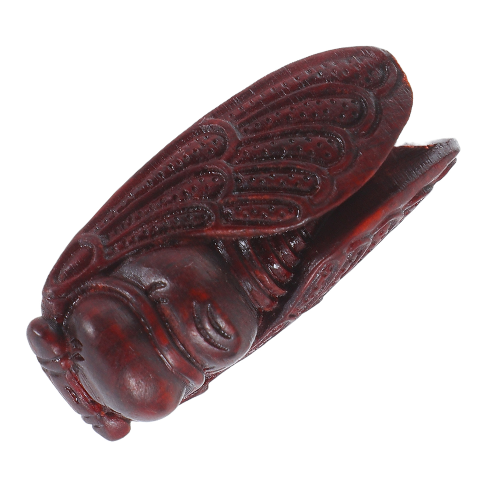 UPOUART 1Pack Wooden Cicada Statue Dark Red for Desk and Interior ...