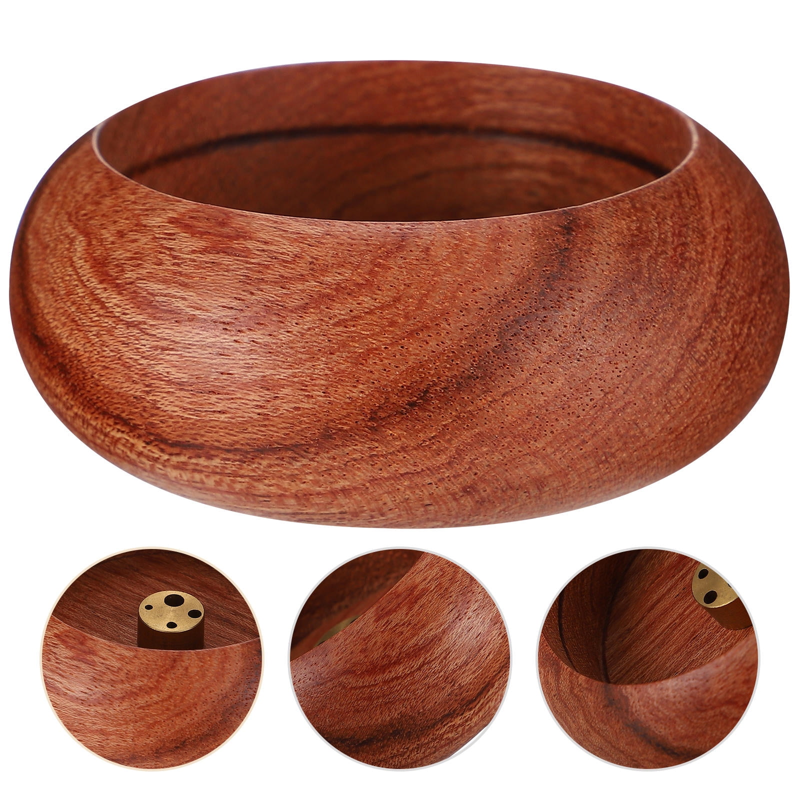 UPOUART 1Pack Wooden Copper Incense Burner Bowl Shaped Censer for Home ...